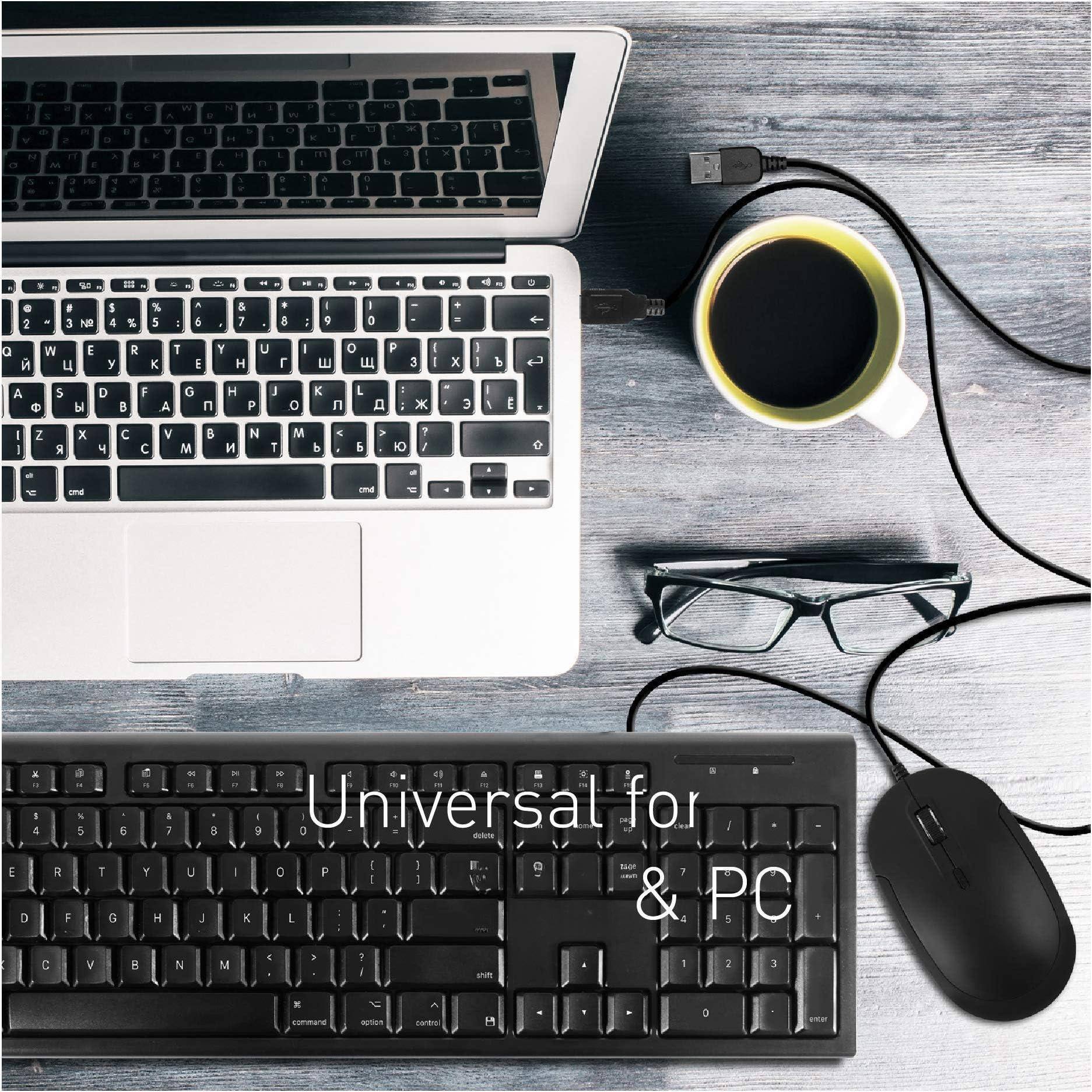 Cozy Serene Mouse Silent USB Black Computer Wired Mice Slim Compact For ...