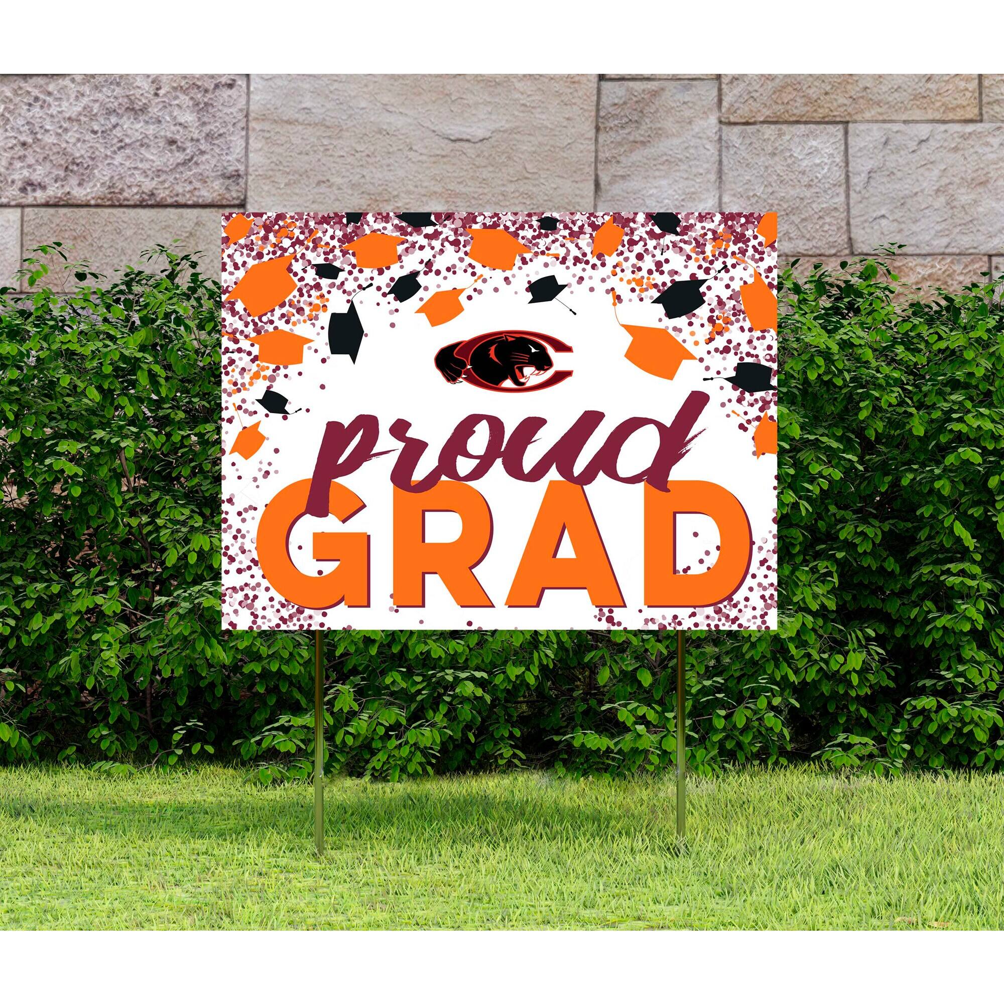 Jardine Claflin Panthers 18" x 24" Proud Grad Yard Sign White 200047140 ...