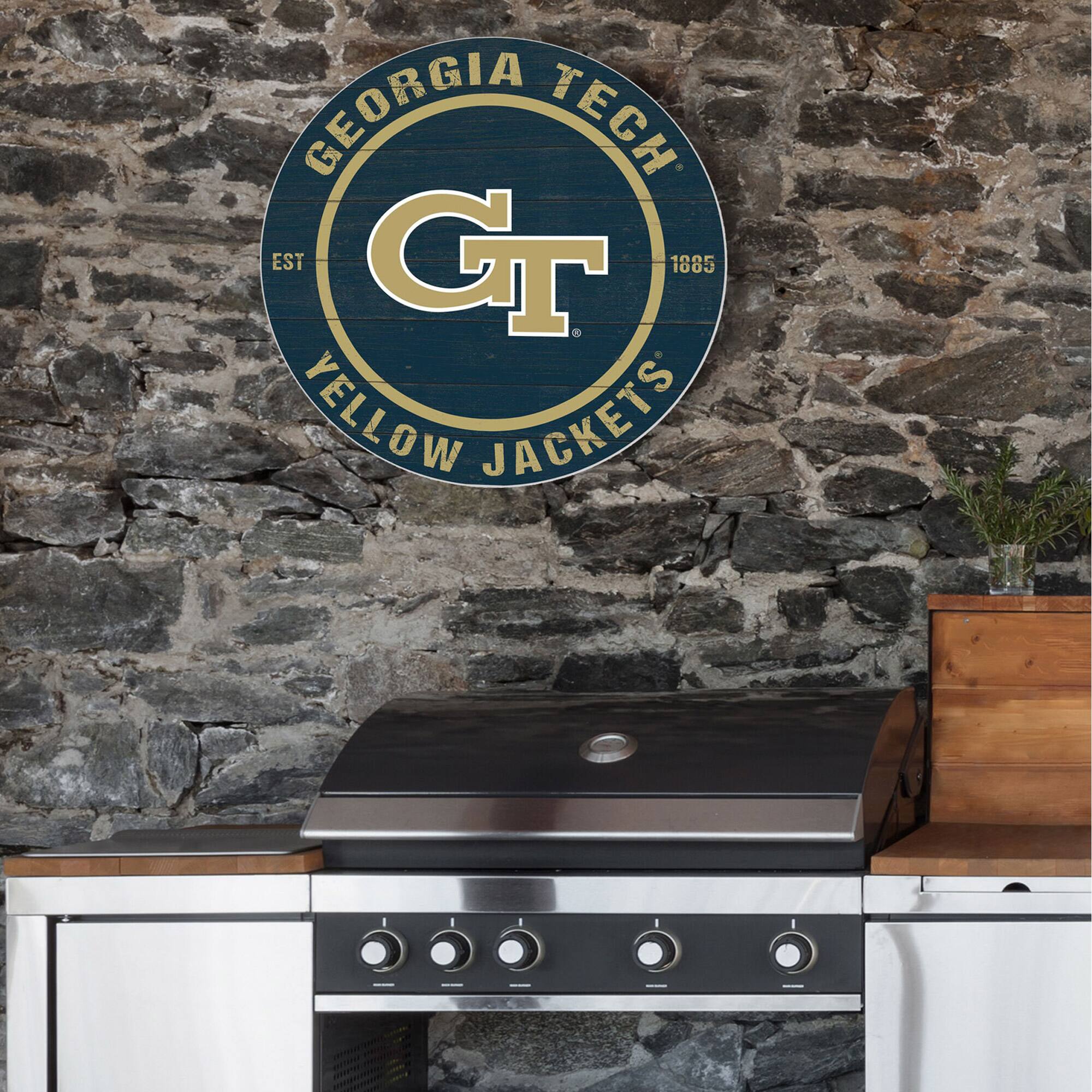 Jardine Georgia Tech Yellow Jackets 20'' x 20'' Indoor/Outdoor Circle ...