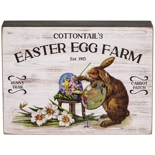 BreeBe Cottontail's Easter Egg Farm Box Sign Multi G38278 - Best Buy