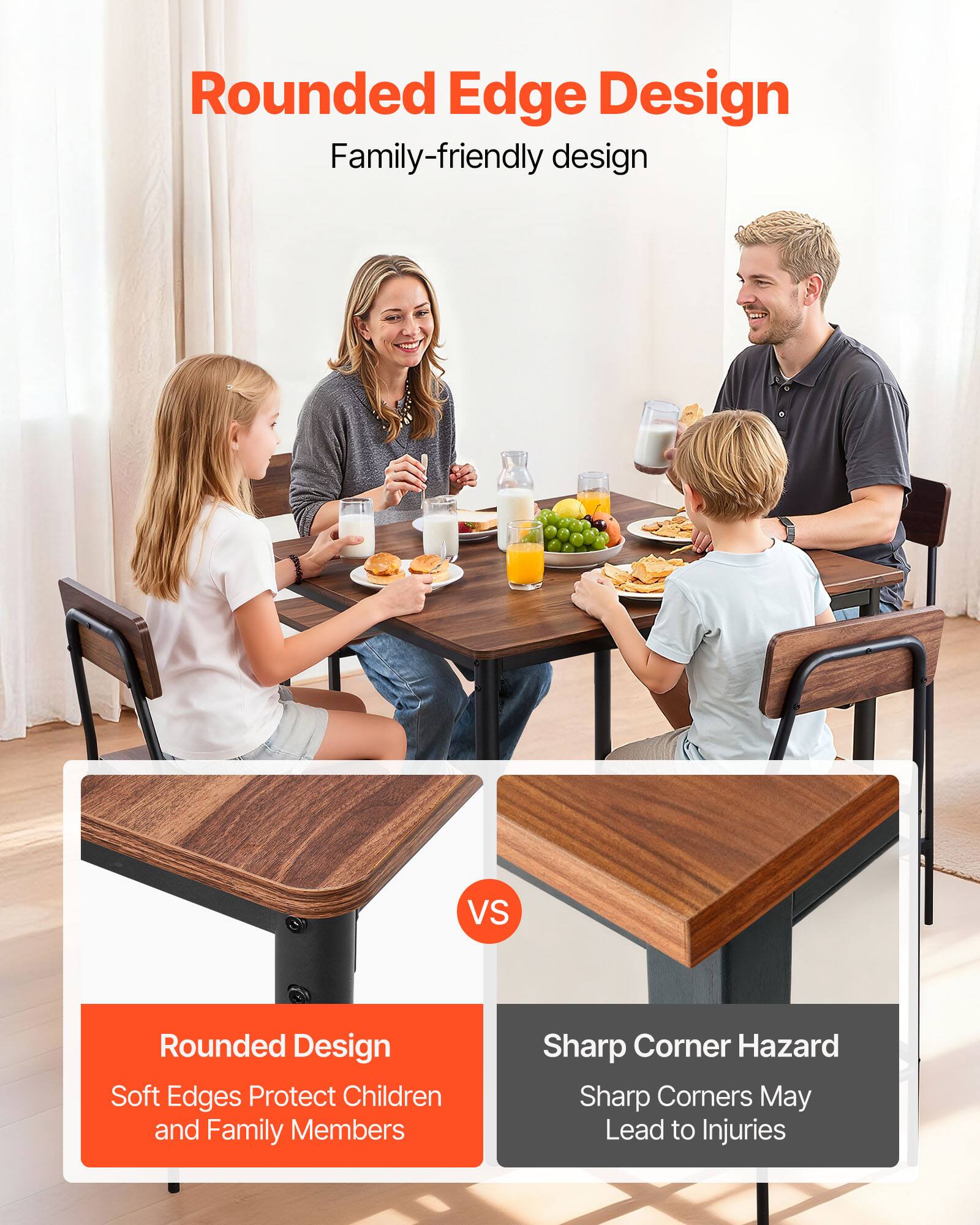 VEVOR Bar Table, 5PCS 35″ Bars Tables Set, Bar Tables and Chair Set ...