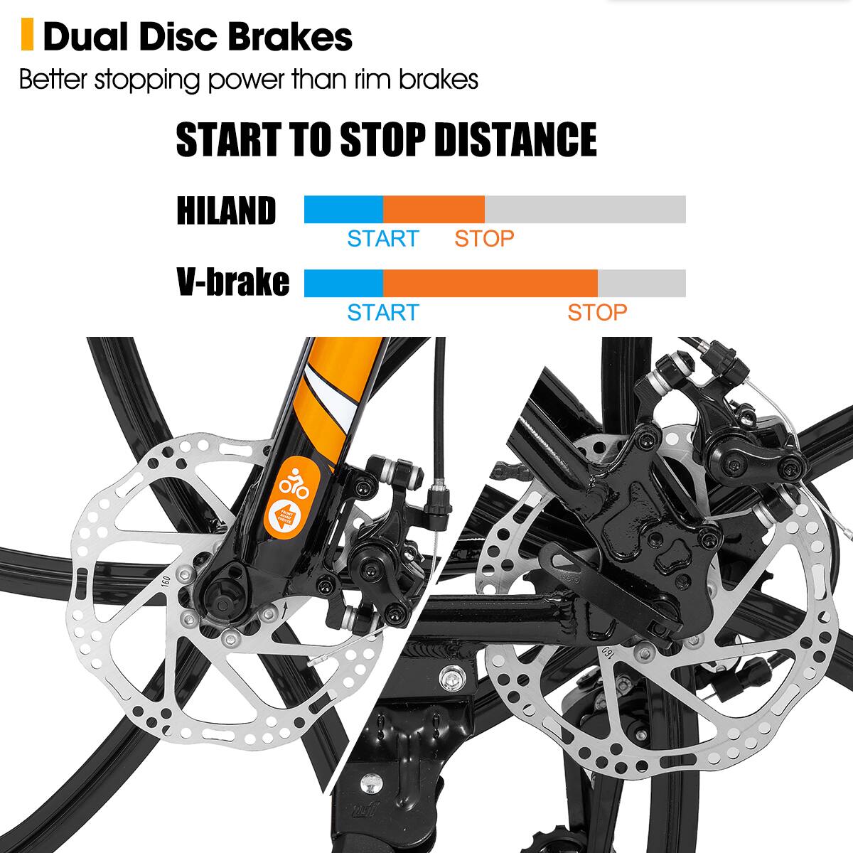 HILAND H200 26" Mountain Bike for Men Women 6 Spokes Wheel Orange H200 - Best Buy