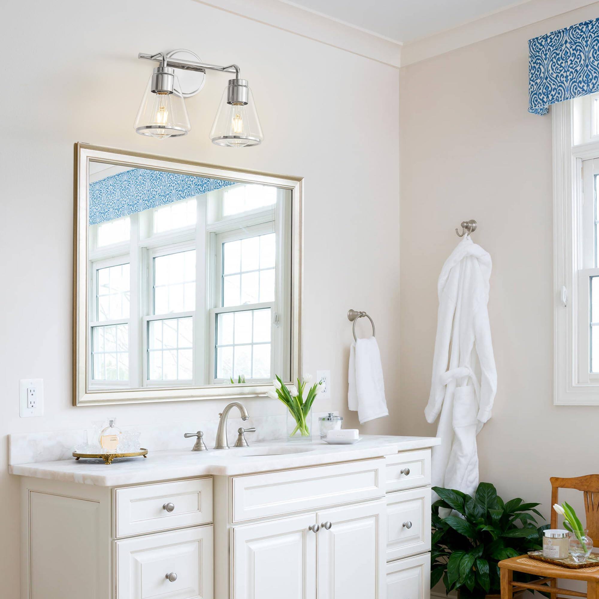 Earthley Blooms Bathroom Light Fixtures Over Mirror Polished Nickel ...