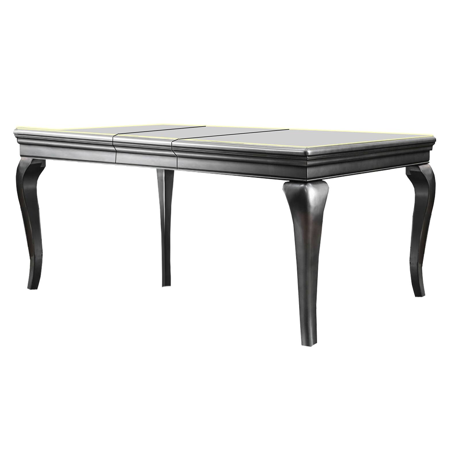Manhattan Lane Wood and Mirror Dining Table with Extendable Leaf Gray ...