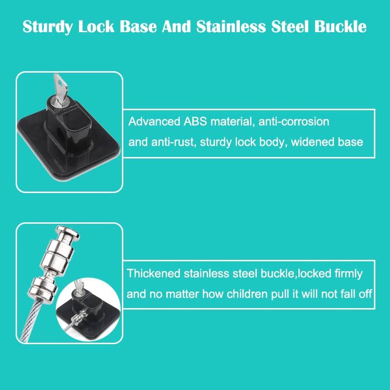 Auledio 4Pcs Child Safety Lock Cabinet Fridge Door Lock Stainless Steel ...