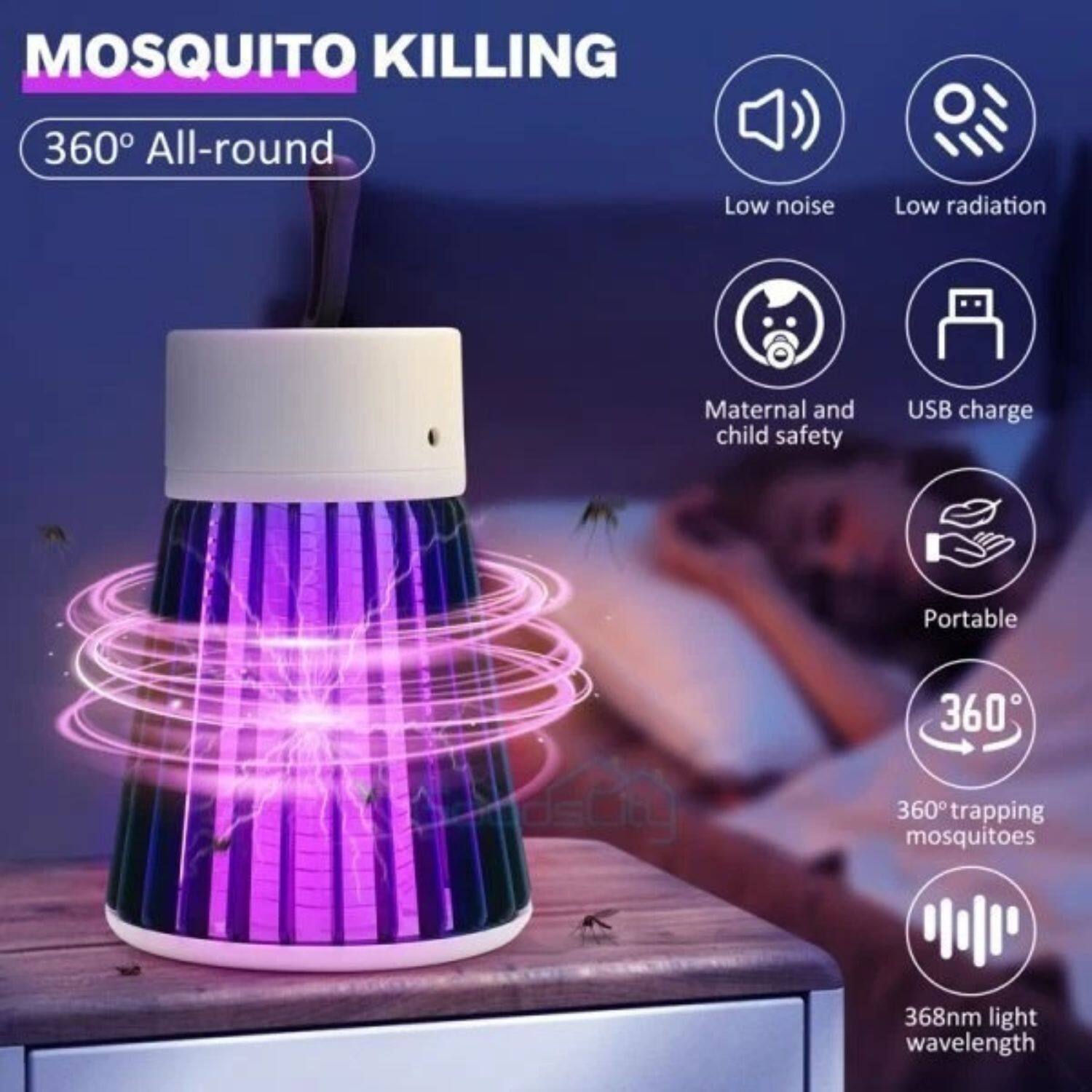 USB Rechargeable Mosquito Fly Insect Zapper Killer Lamp ZAP-LAMP-UV2000 ...