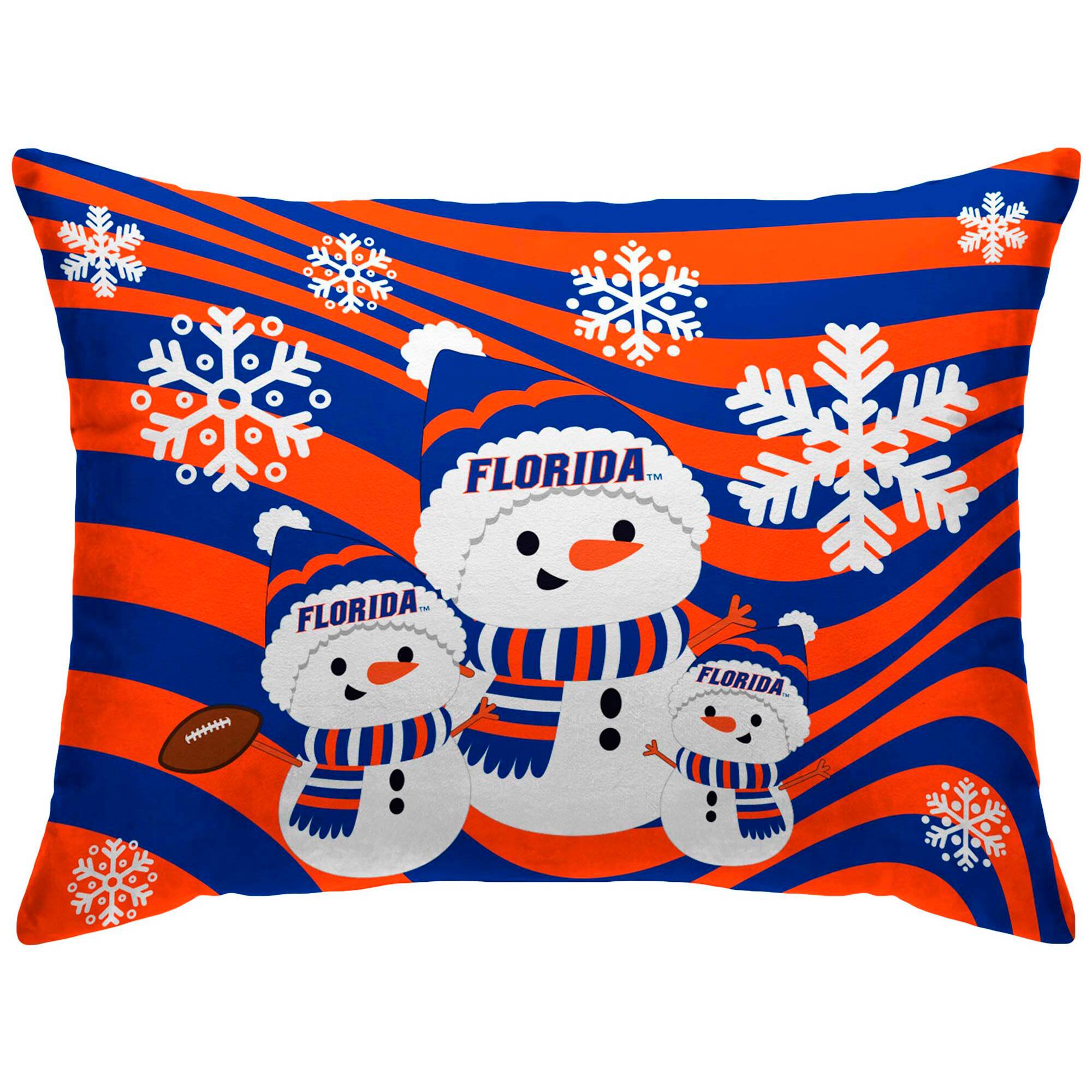 Pegasus Florida Gators 20'' x 26'' Holiday Snowman Bed Pillow Blue ...