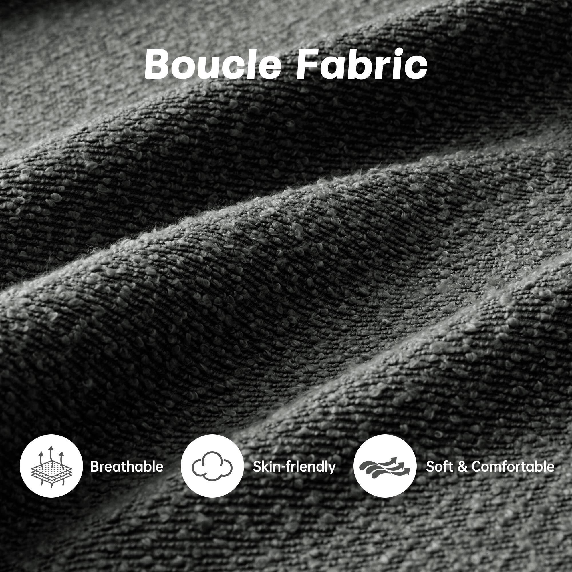 Aukfa Boucle Fabric U Shape Sectional 4 Seater Sofa Shell Shaped ...