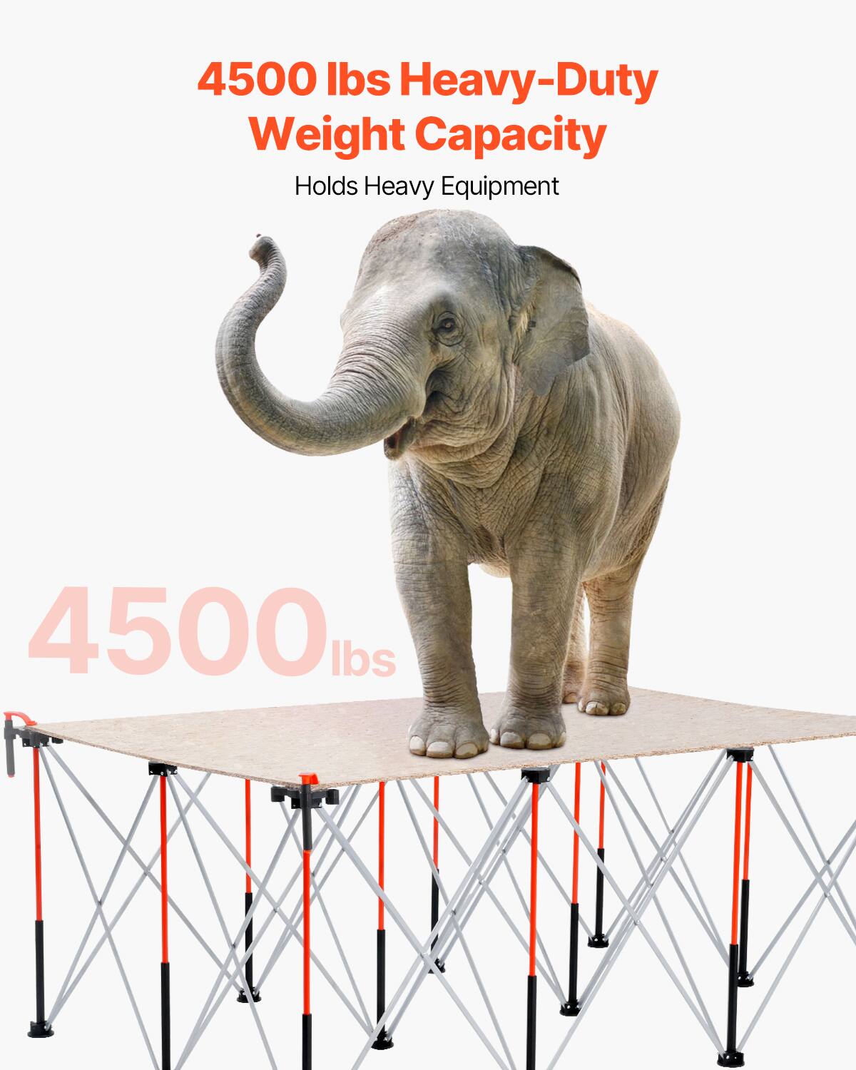 VEVOR Portable Folding Workstand, 6.12 x 4.14 ft Collapsible Workbench, 4500 lbs Weight Capacity ...