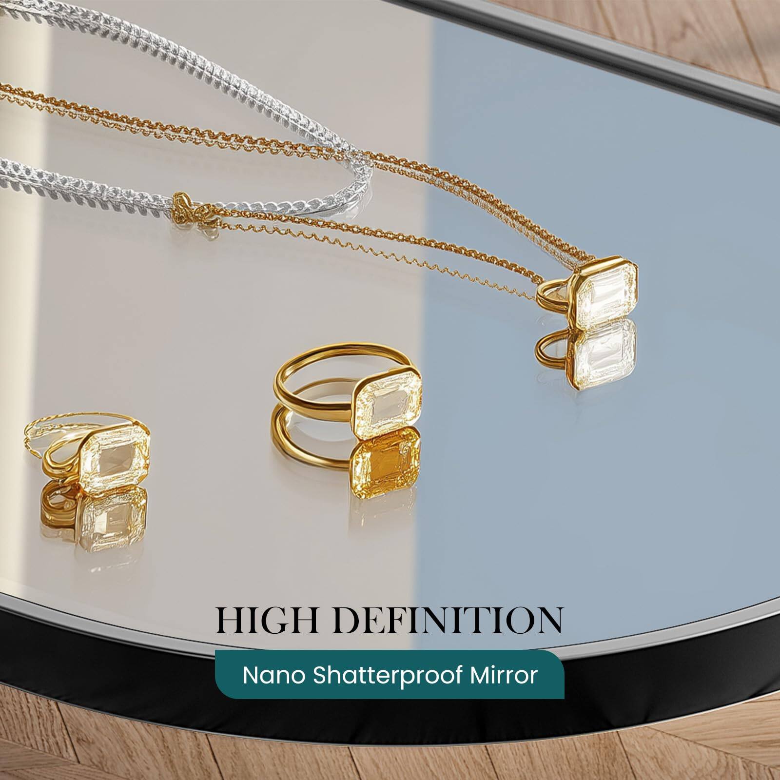 Earthley Blooms 64"x21" Arched Full Length Mirror Standing Or Leaning ...