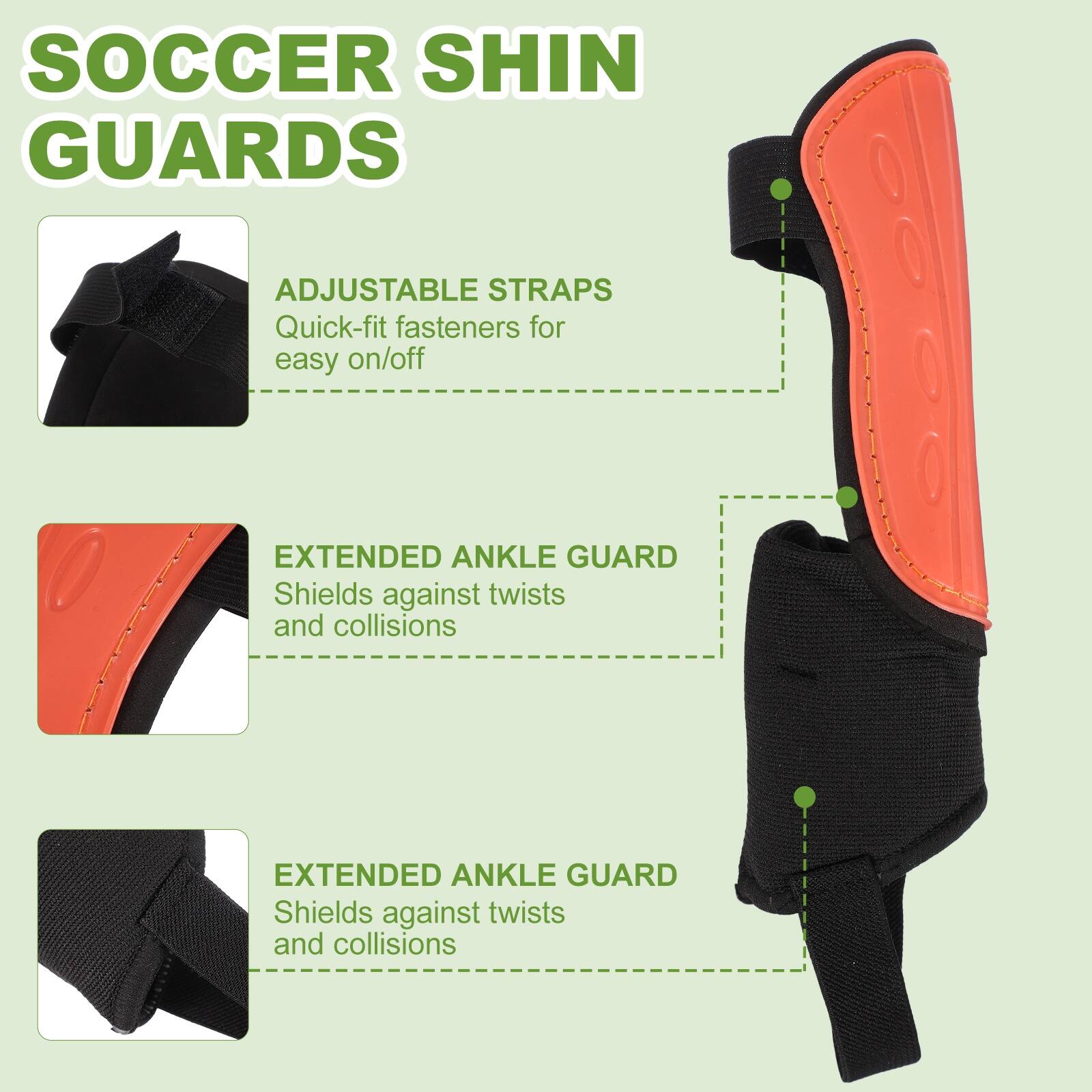 Unique Bargains Soccer Shin Guards, Shin Pads Protective Equipment with ...