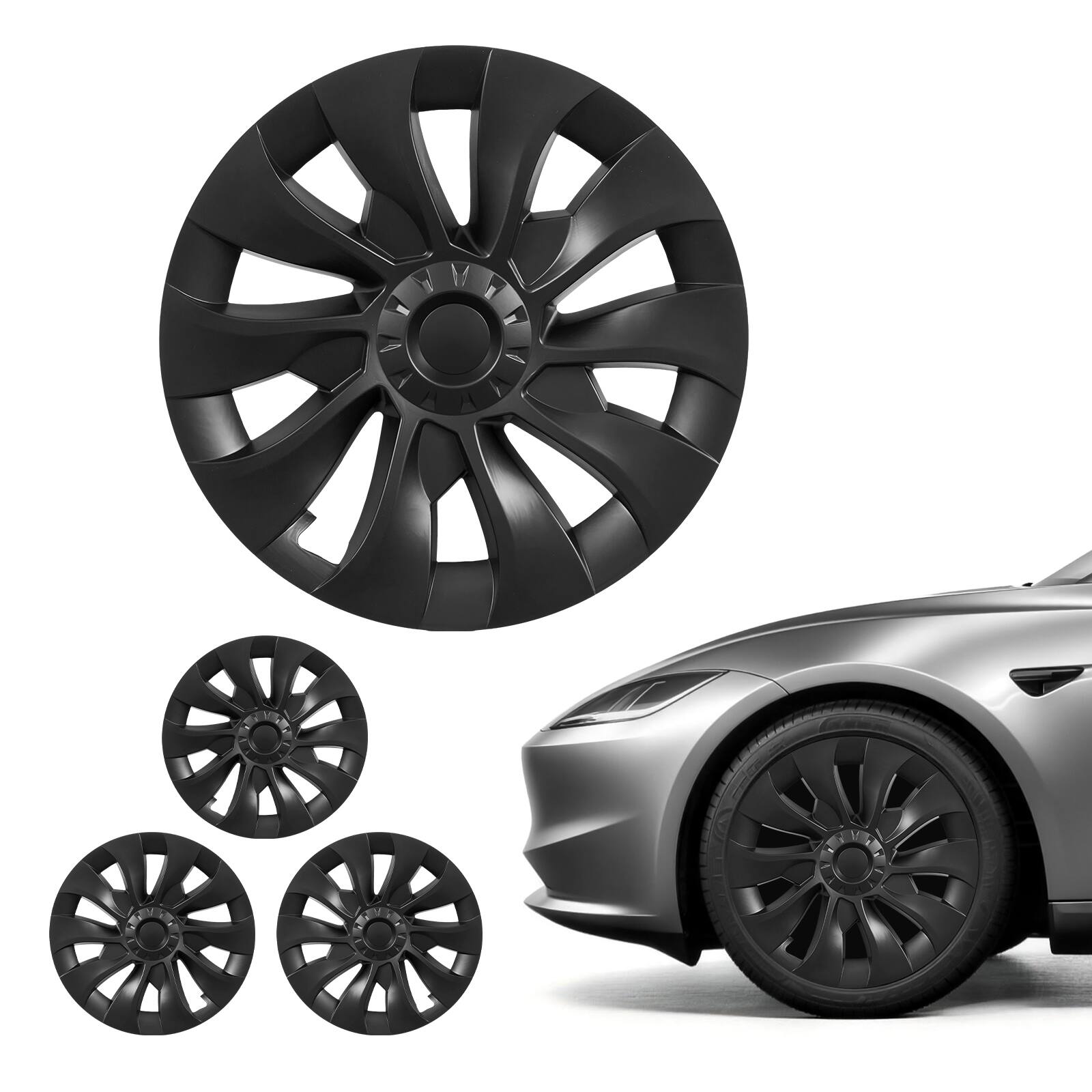 VEVOR Hubcaps Wheel Covers for 2017 2023 Tesla Model 3, 18 Inch Set of ...