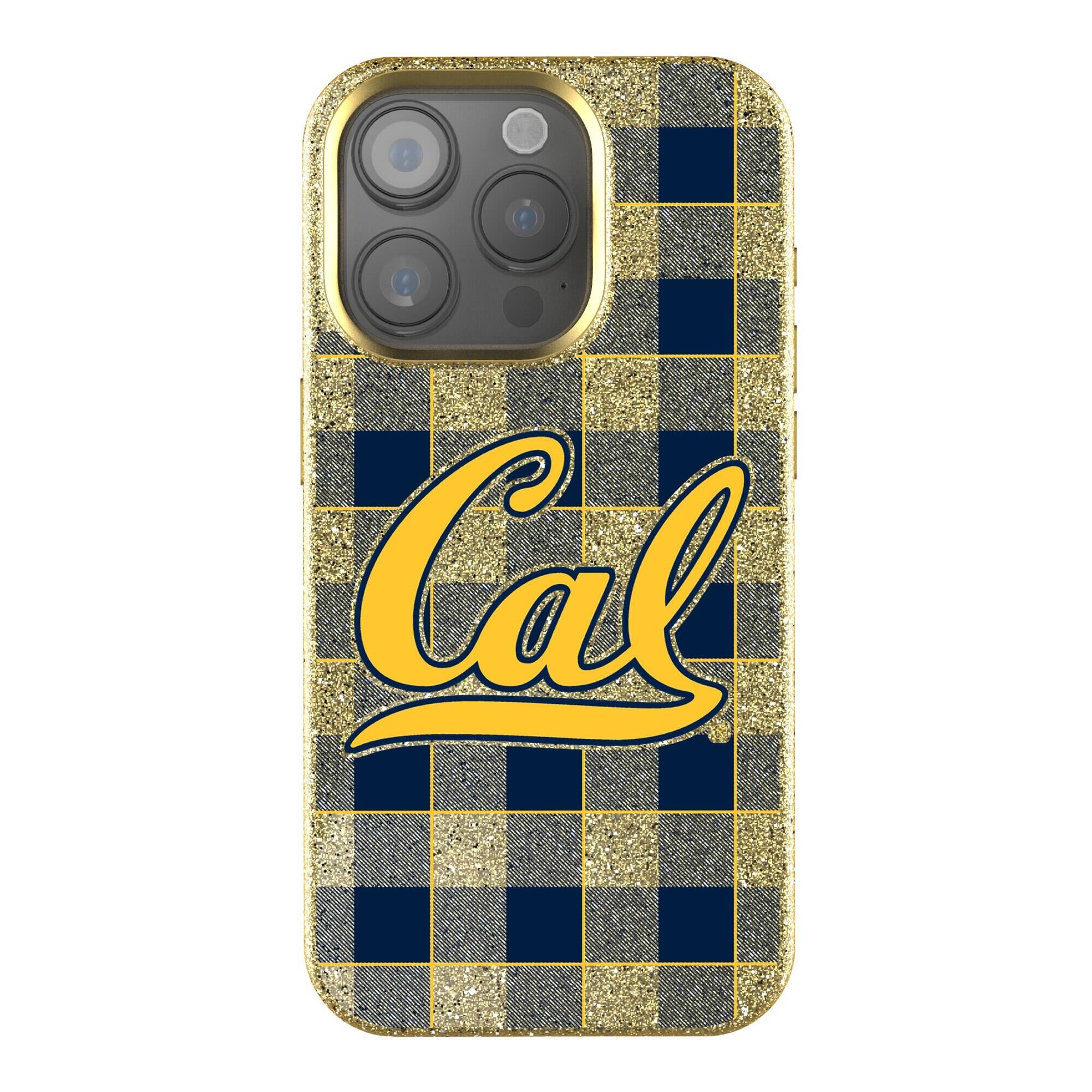 Keyscaper NCAA Cal Bears Plaid Bling iPhone Case 14 Pro Gold 202142763 ...