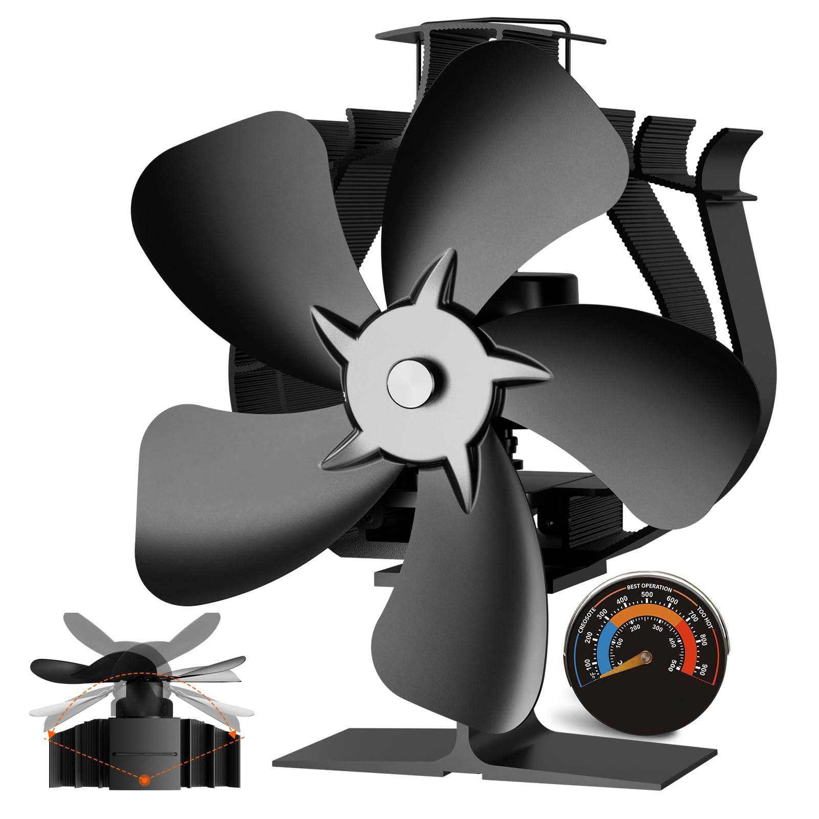 JETRANSPORT Oscillating Wood Stove Fan Heat With High Air Volume | 5 ...