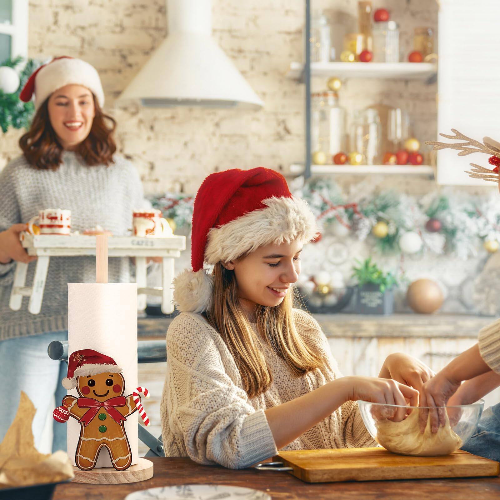 Paradigms Interiors Christmas Paper Towel Holder Wooden Gingerbread ...