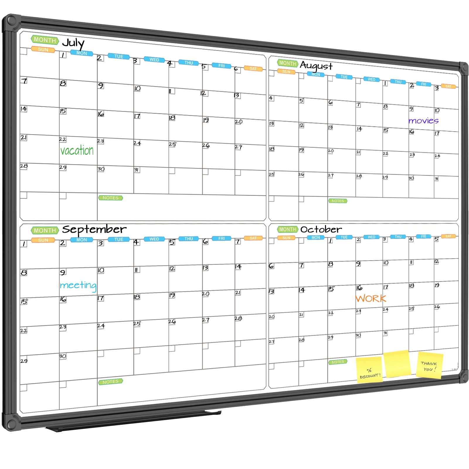 Stylel Star Dry Erase Calendar Whiteboard Magnetic White Board Monthly ...