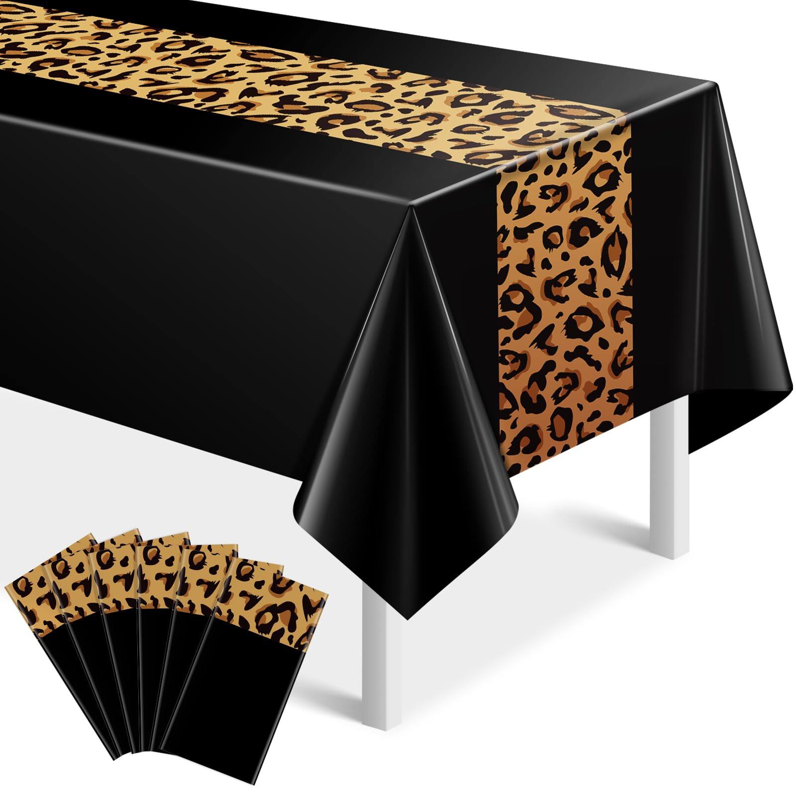 Dapper Styles Leopard Print Tablecloth Decorations Safari Animal ...