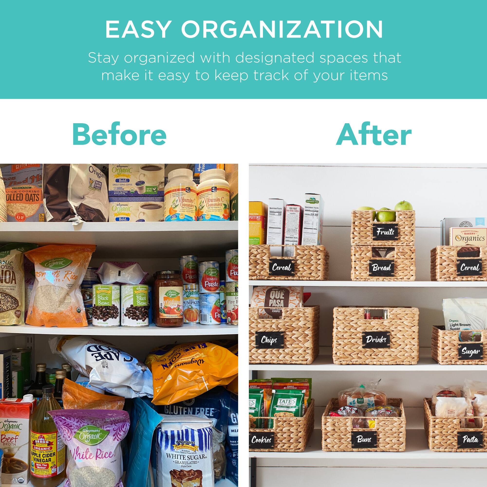 Best Choice Products Set of 4 16x12in Woven Water Hyacinth Pantry ...