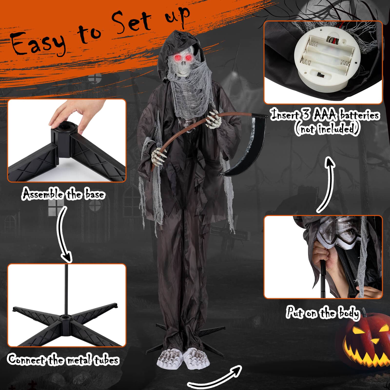 Customer Reviews: Costway 8.5 FT Halloween Decoration Animated Standing ...