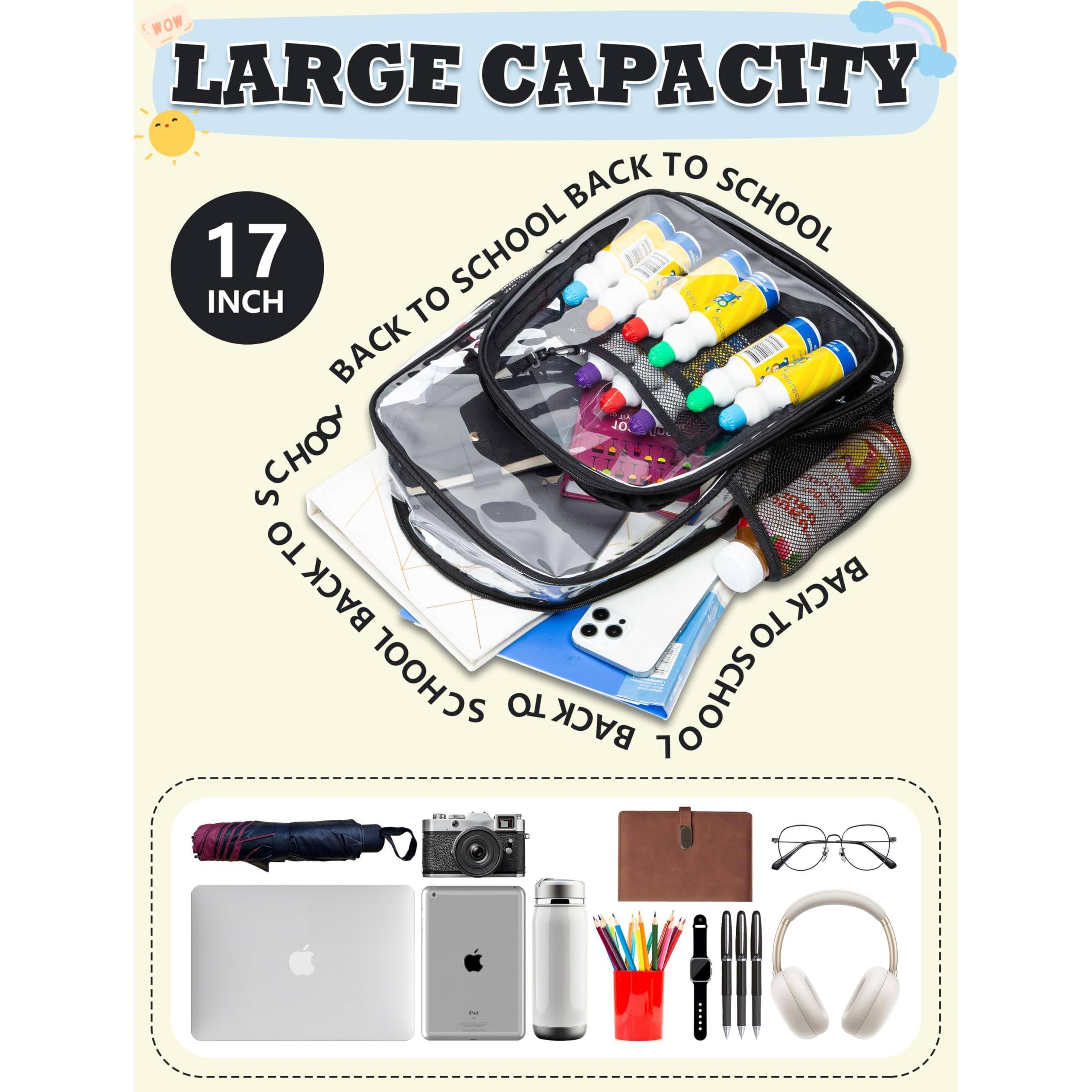 Cozy Serene Clear Backpack For School Stadium Approved 17 Inch Large Xl ...