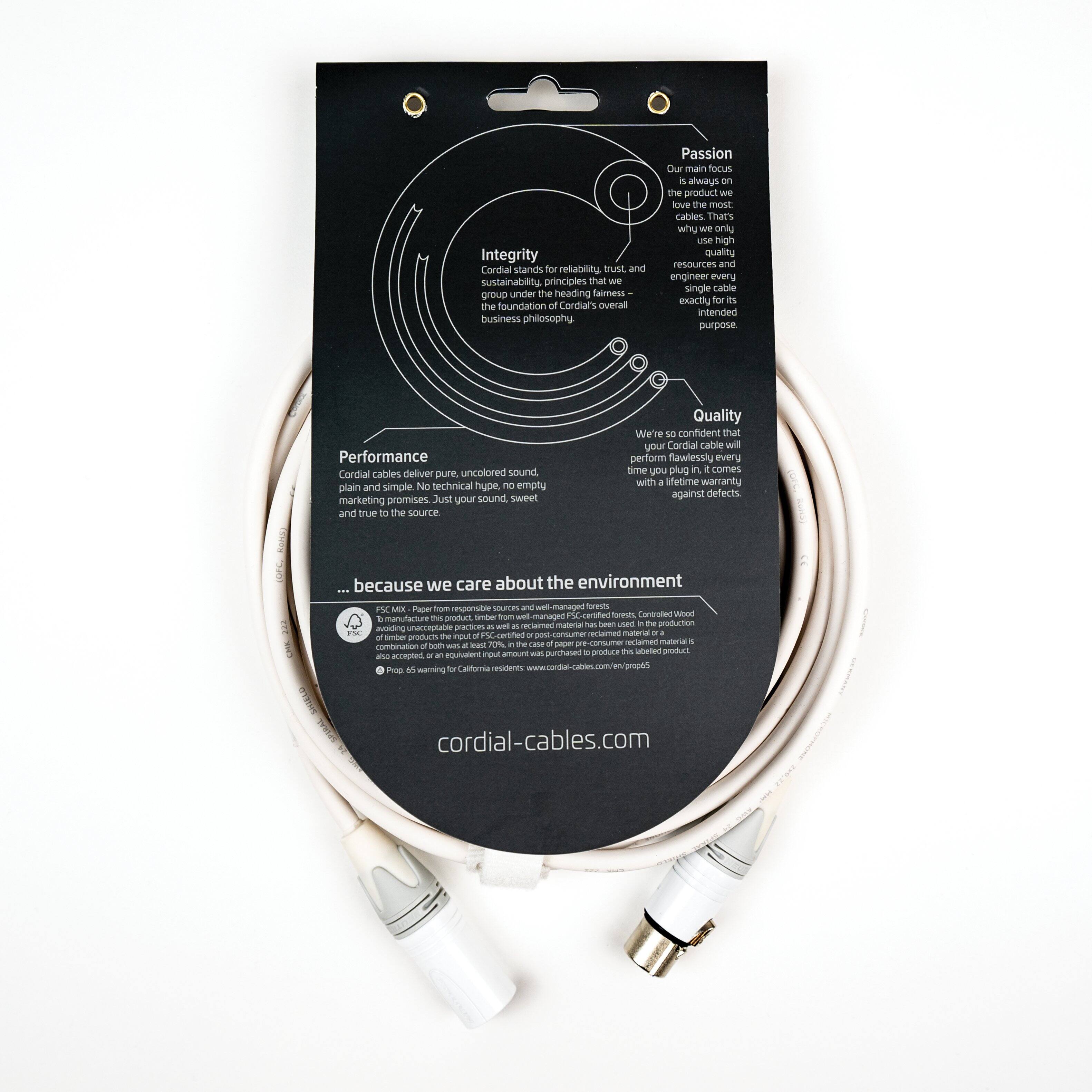 Best Buy: Cordial Premium High-Copper Microphone Cable White CXM5FM-SNOW