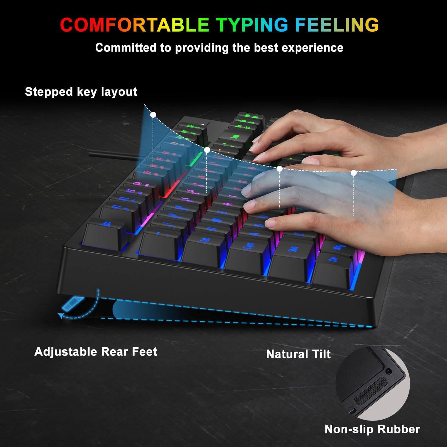 Live At Space Rgb 87 Keys Gaming And Backlit Mouse Combo Usb Wired ...