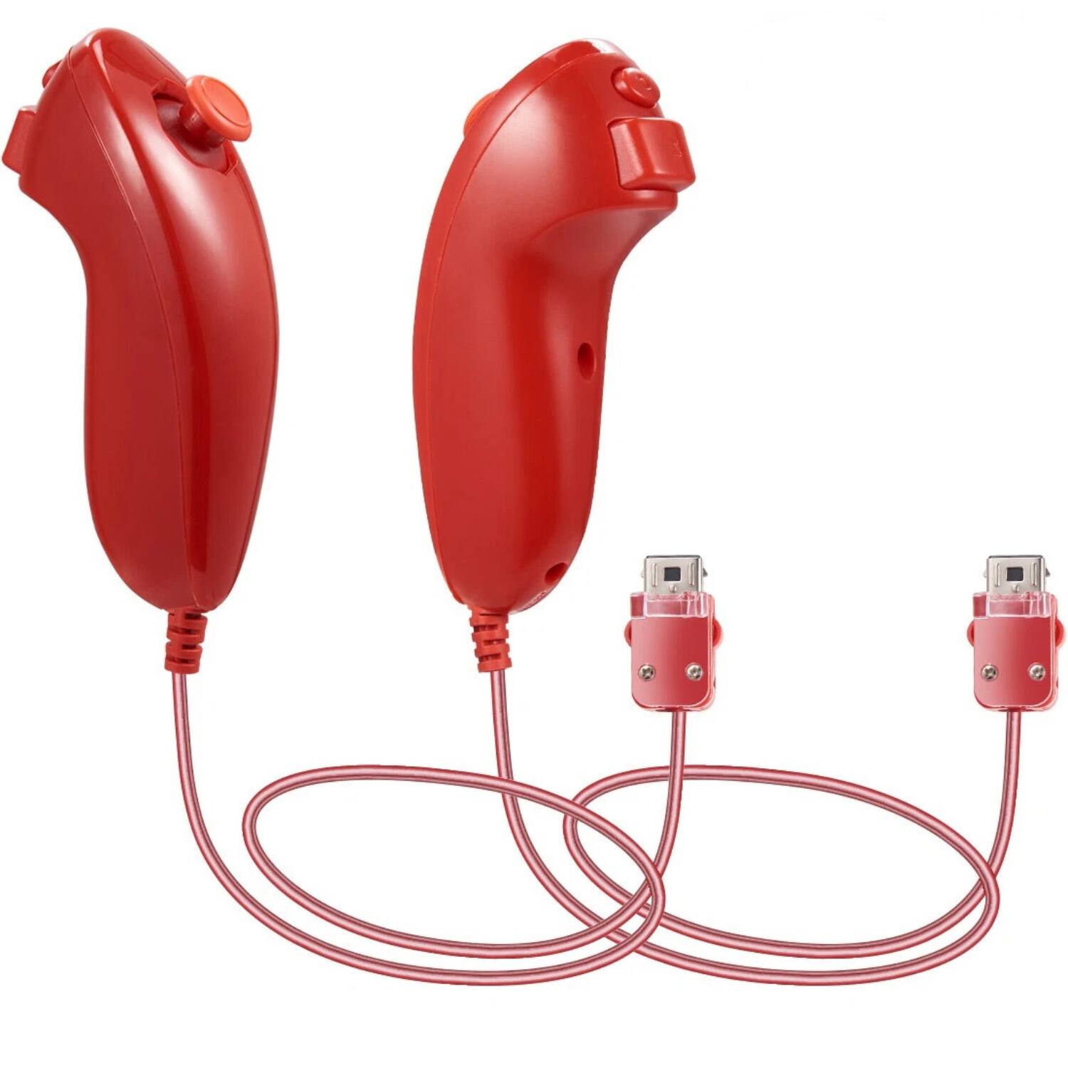 Stock Preferred 2 Pack Wii/Wii U Nunchuck Controllers Red WII-NC-2P-RD ...
