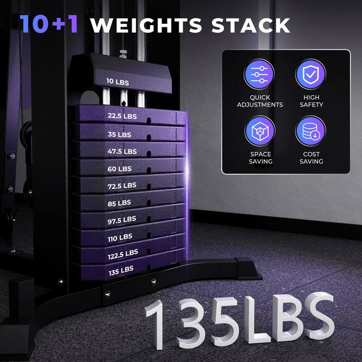 Syedee Home Gym Workout Station, Full Body Traning Weight Cable Machine ...