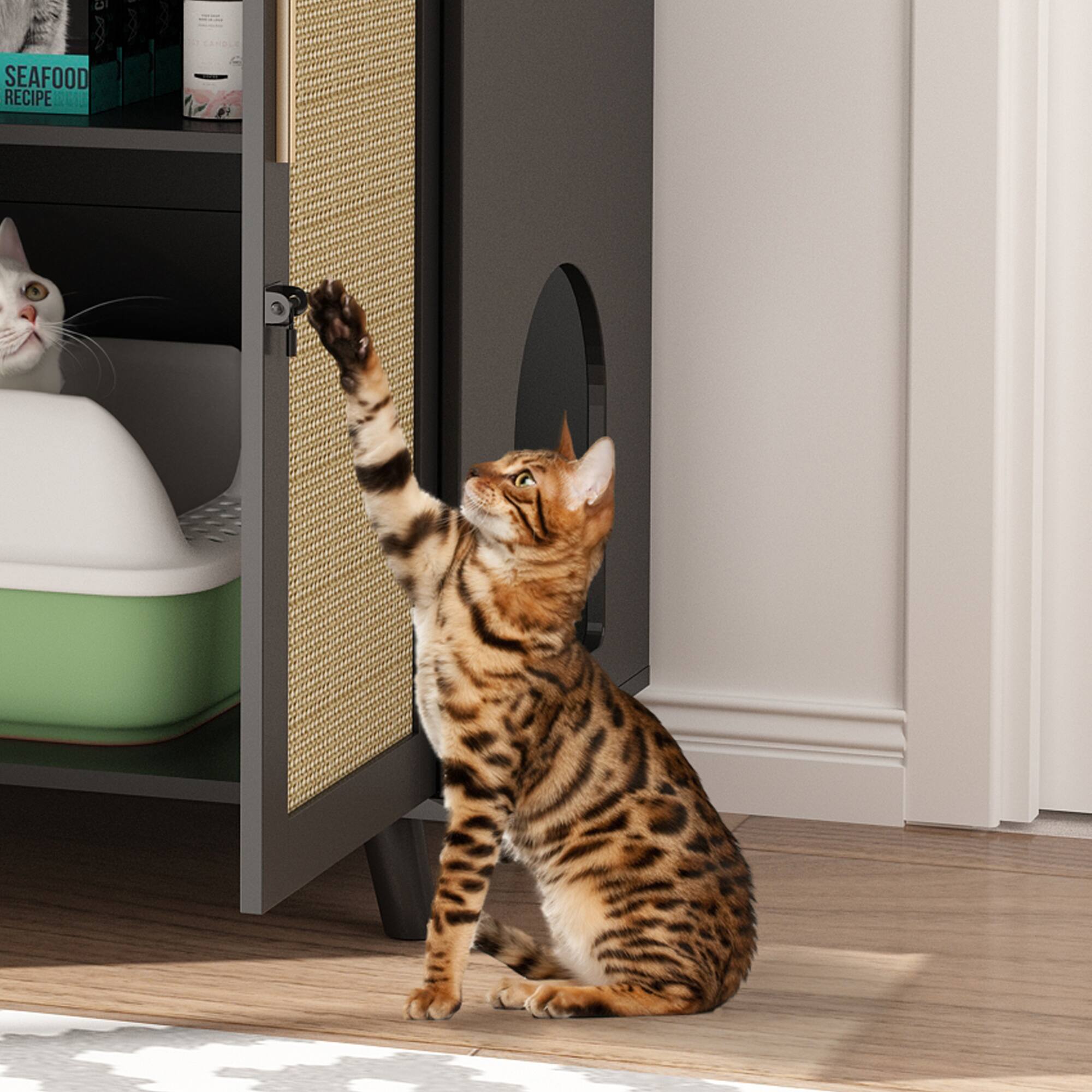 FUFU&GAGA Space Saving Cat Furniture Cabinet – Multi Level Cat House ...