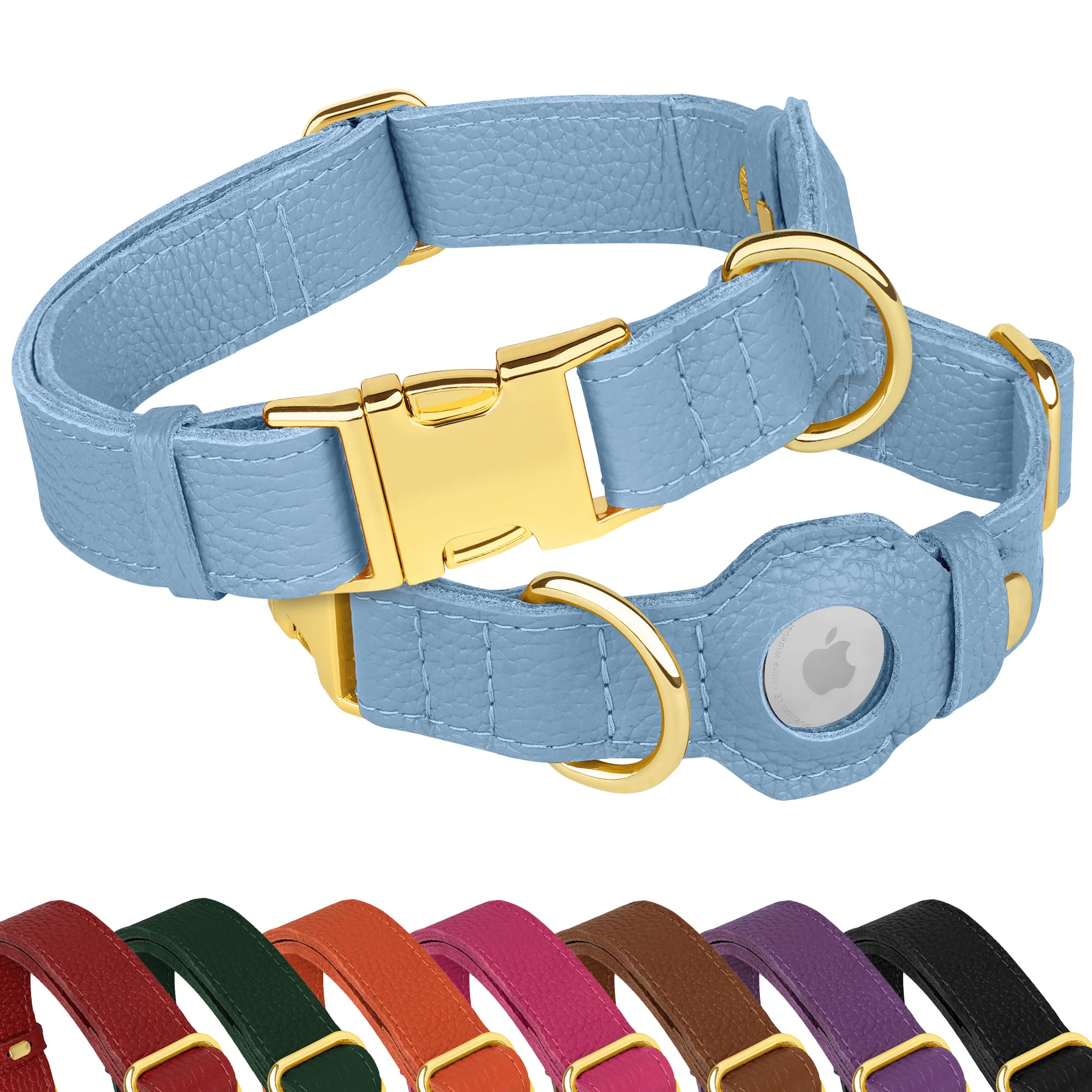 Leash Valley Refurbished Excellent Leather Airtag Dog Collar Soft ...