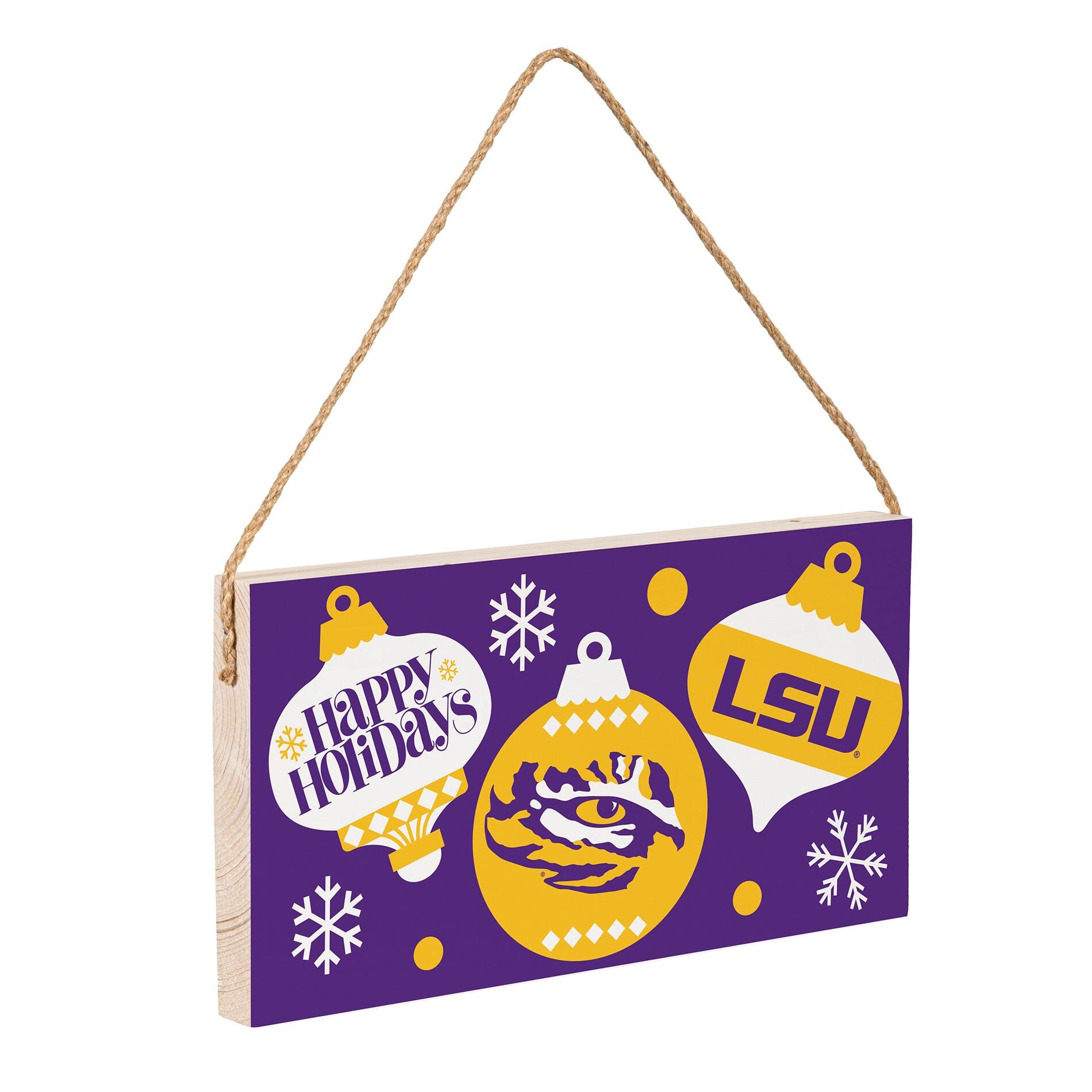 Evergreen Enterprises LSU Tigers 6" x 11" Holiday Wood Wall Sign ...
