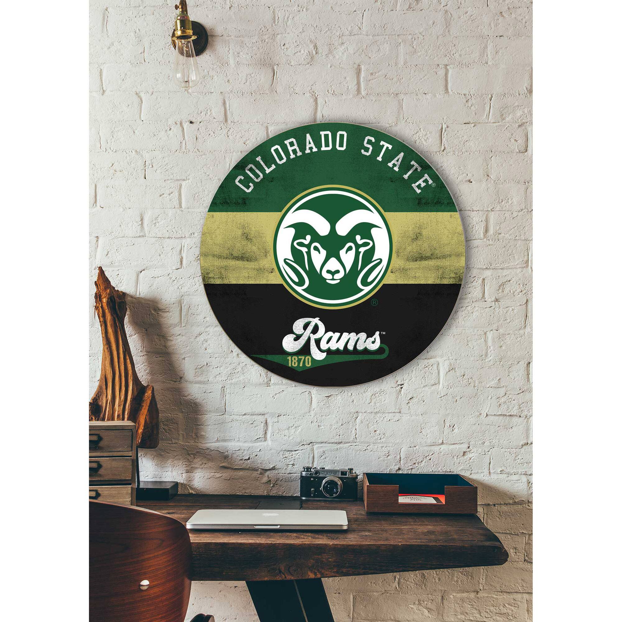 Jardine Colorado State Rams 20'' x 20'' Retro Logo Circle Sign Green ...