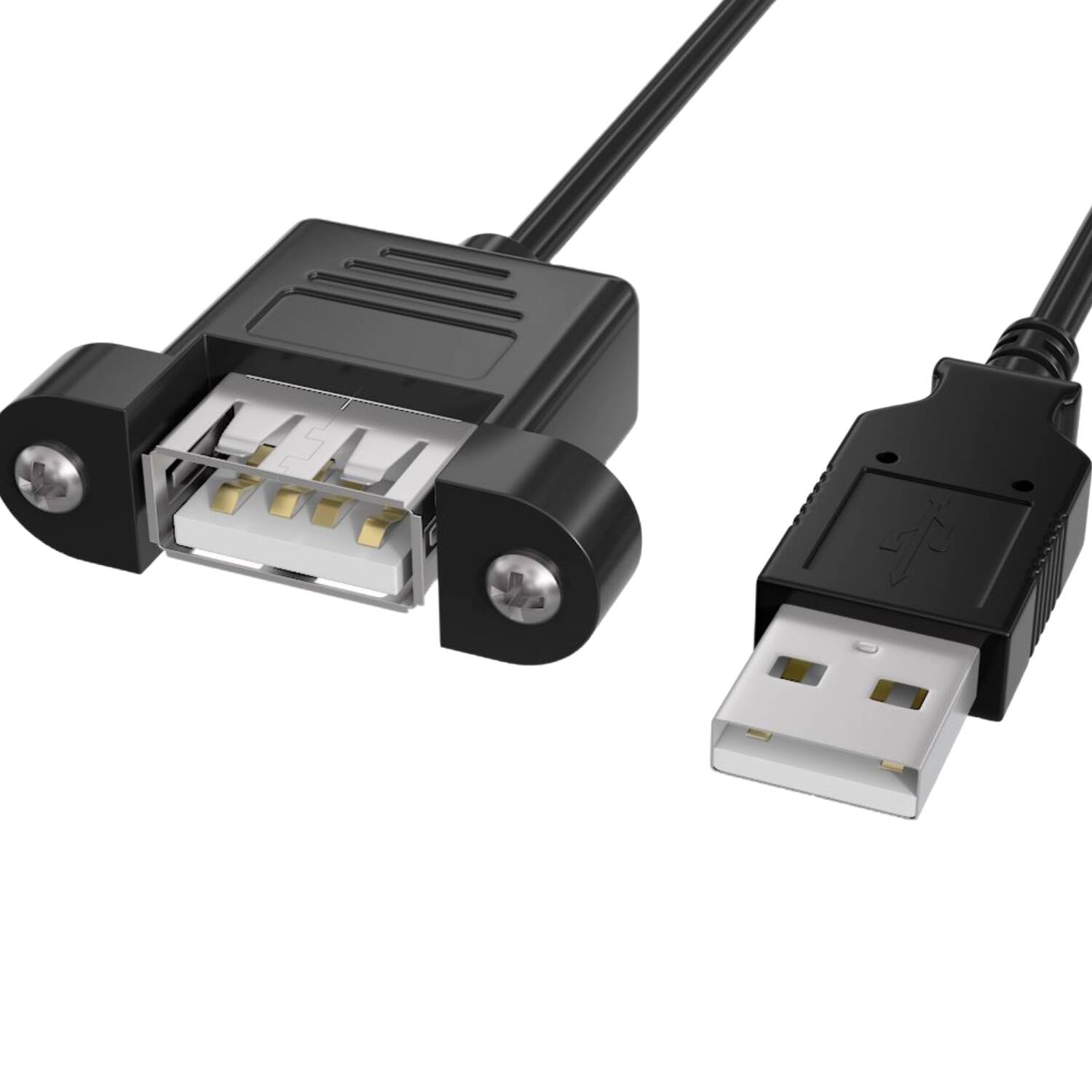 Sanoxy 3ft USB 2.0 Panel Mount Type A Male to Type A Female Cable Black ...
