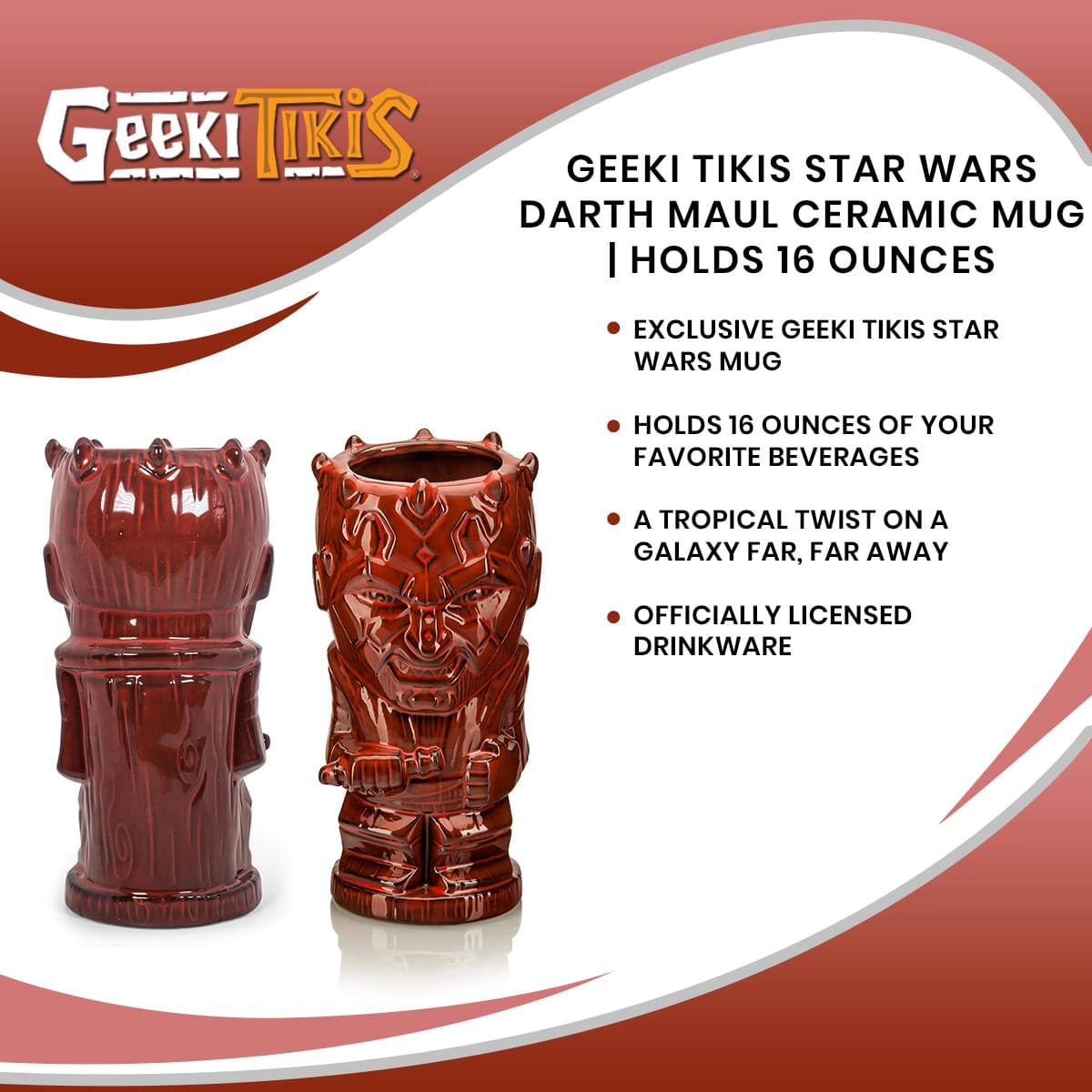 Geeki Tikis Star Wars Darth Maul Ceramic Mug | Holds 16 Ounces Red ...