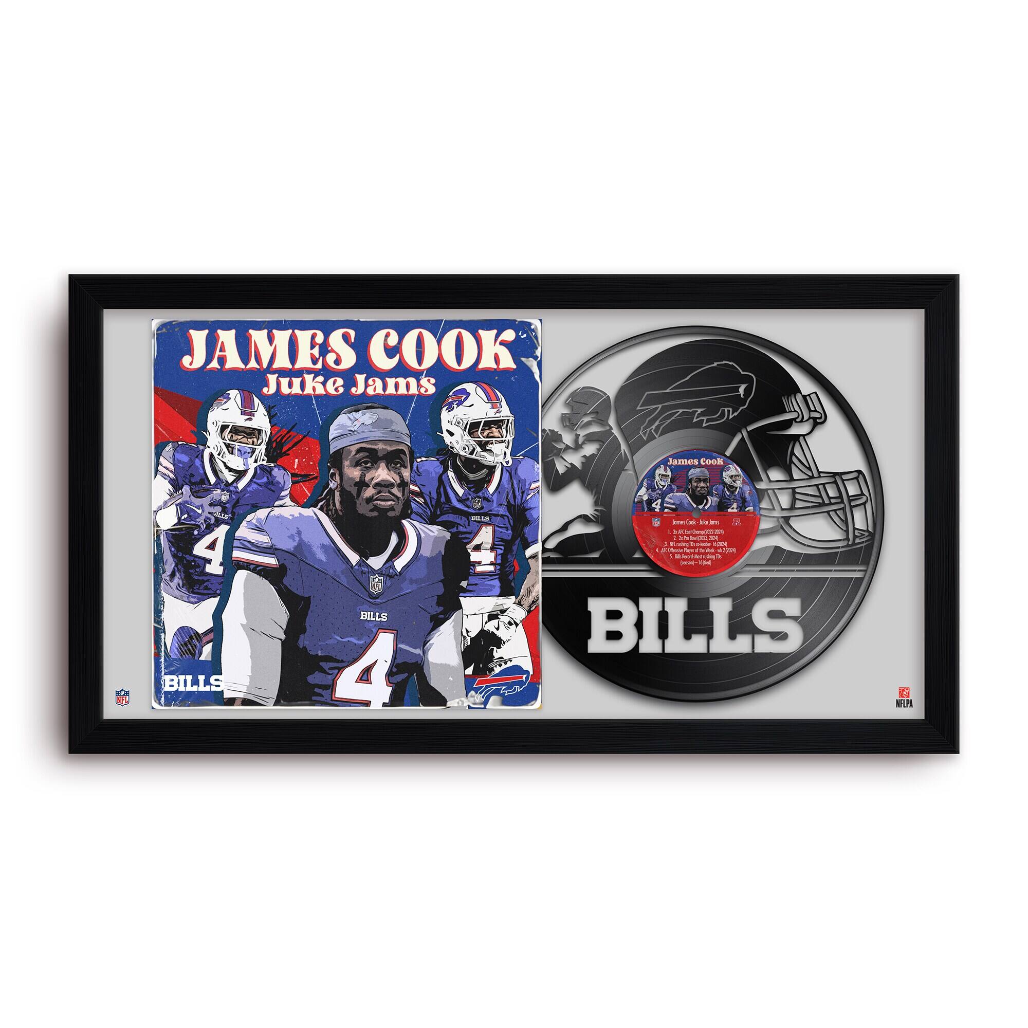 Sporticulture James Cook Buffalo Bills 14" x 26" Framed Art Vinyl Album ...