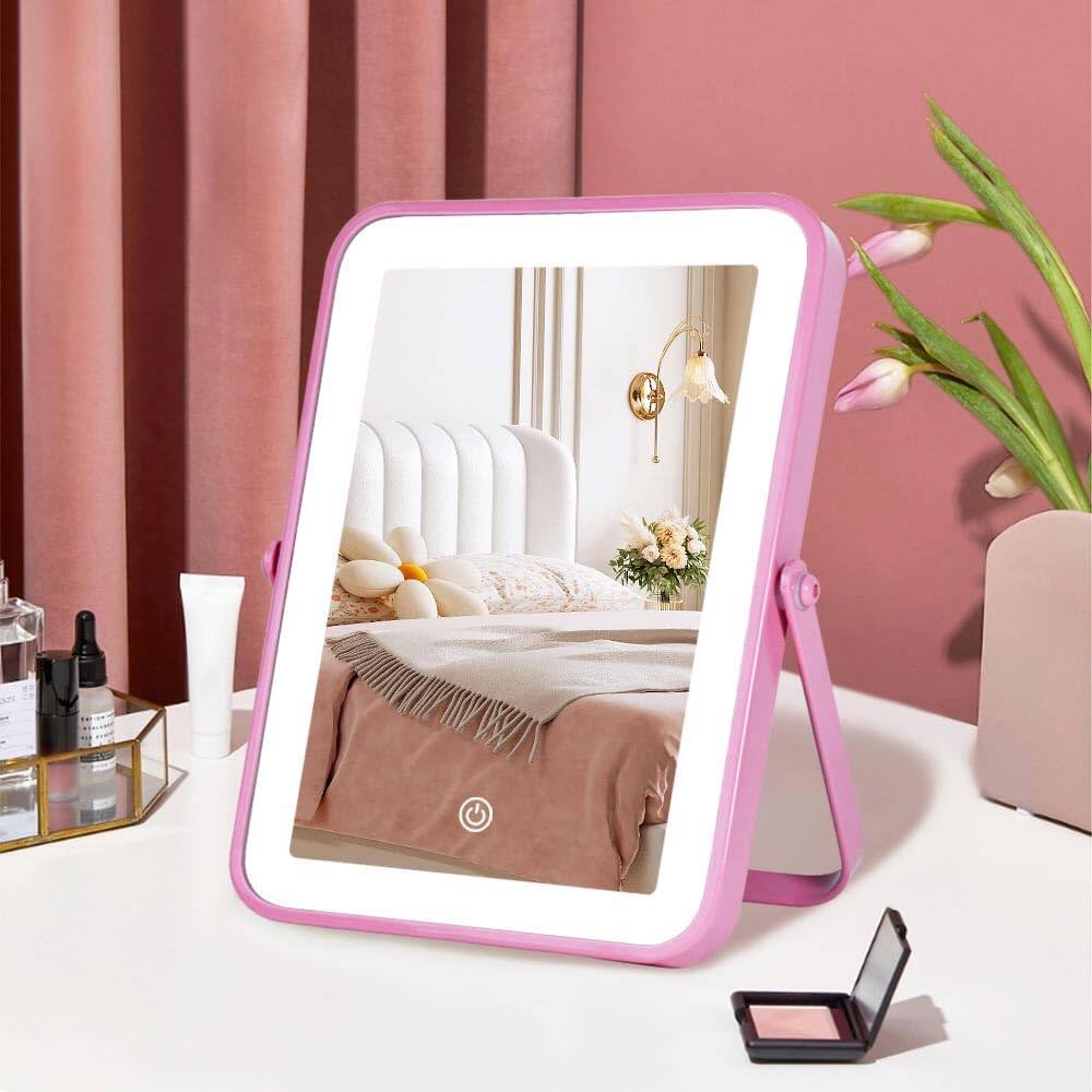 Empire DigiLabs Pink Rechargeable Vanity Mirror With Lights Led Makeup ...