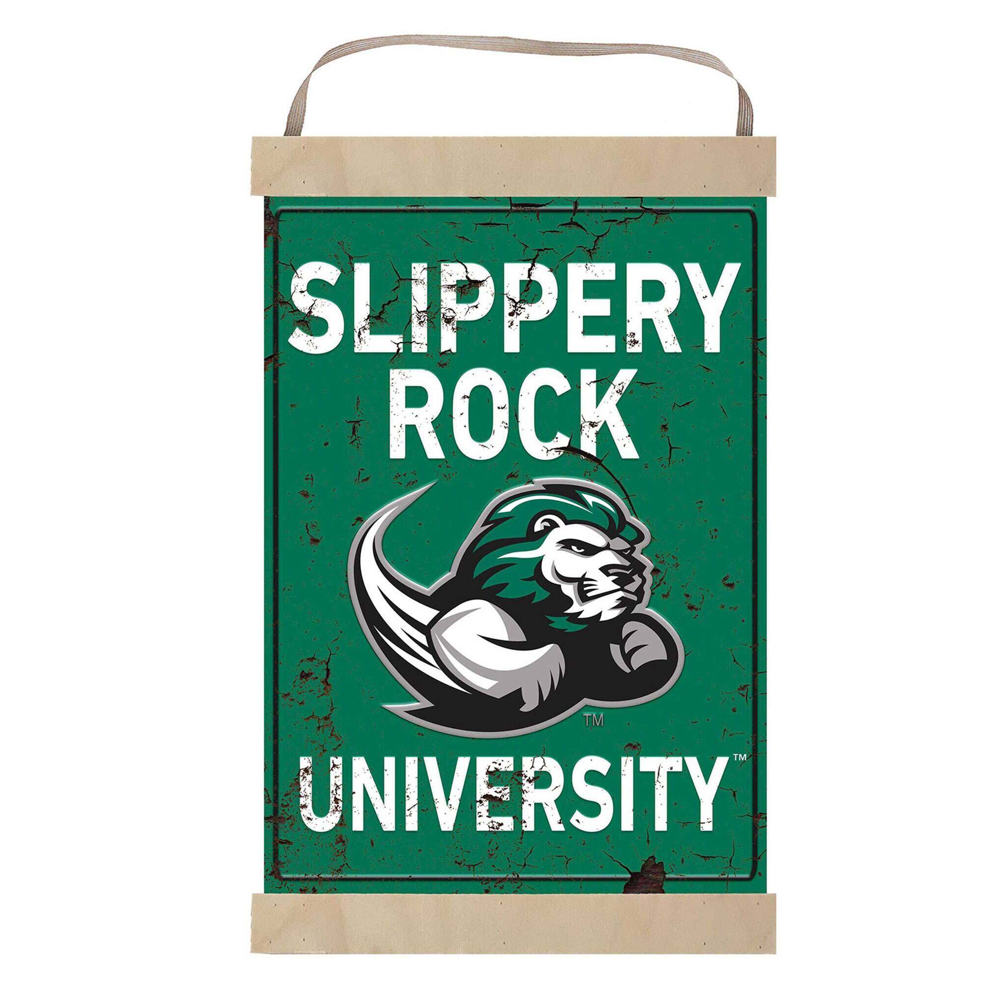 Jardine Slippery Rock Pride Reversible Retro Logo Banner Sign Green ...