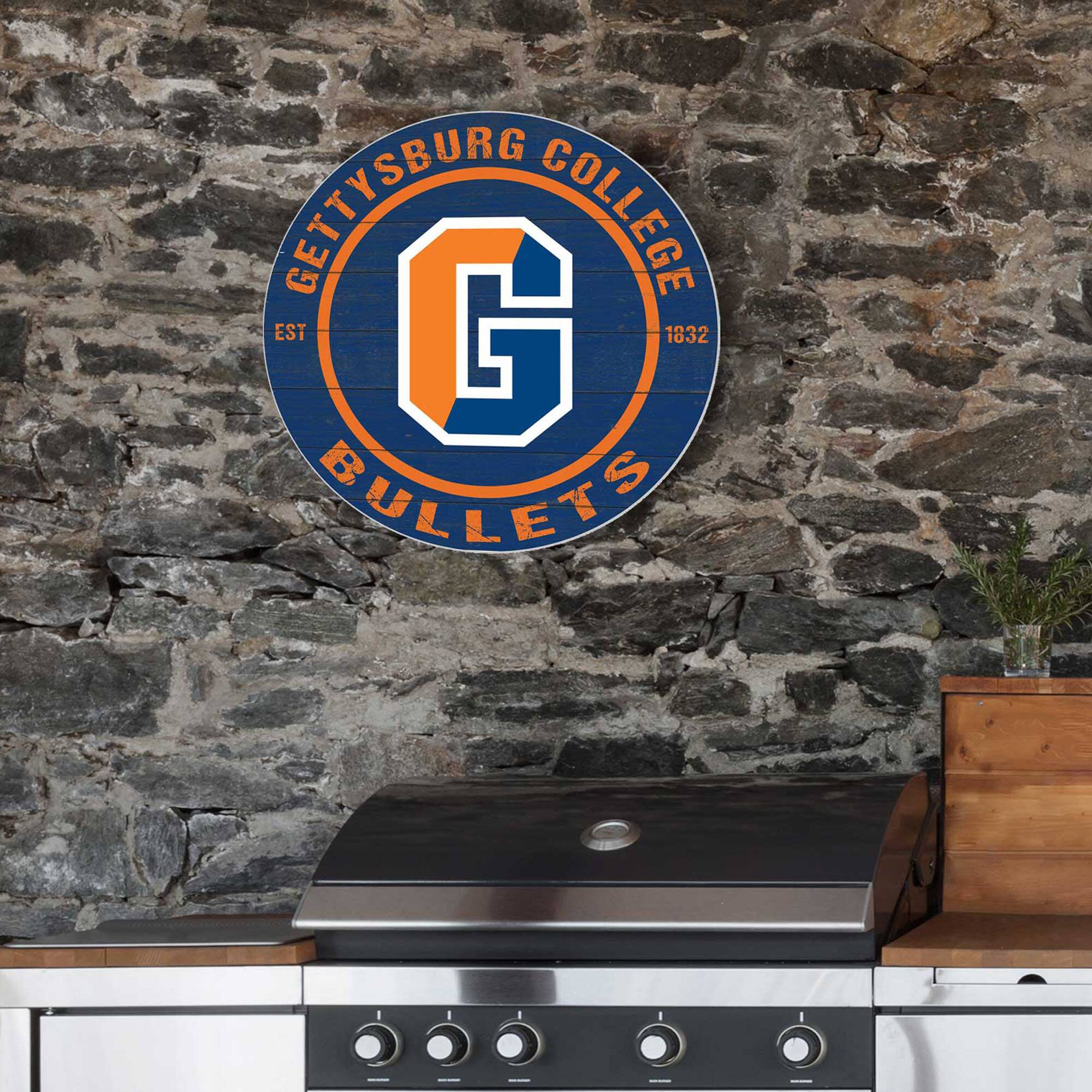 Jardine Blue Gettysburg Bullets 20'' x 20'' Indoor/Outdoor Circle Sign ...