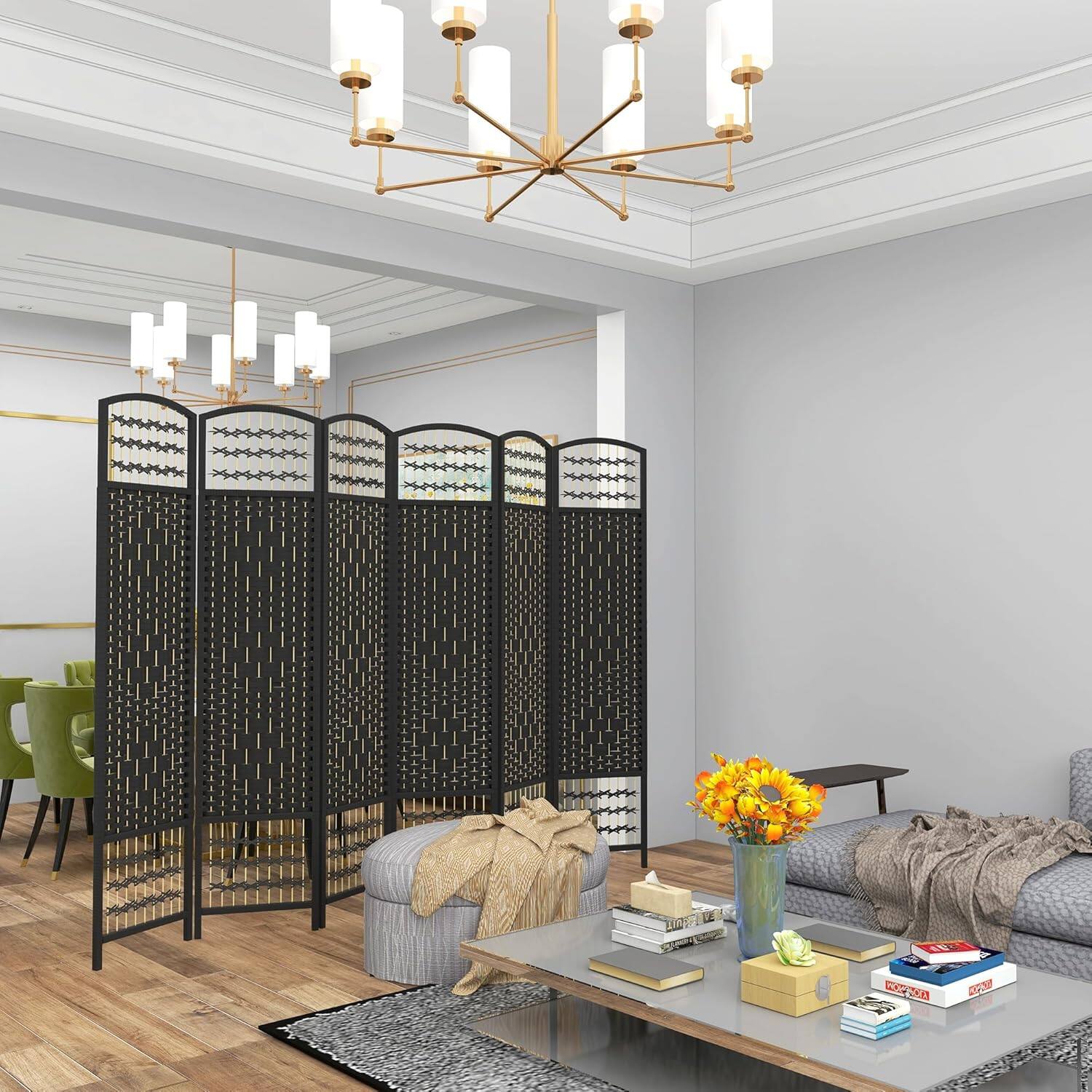 MOOSOO 6 Panel Room Divider, Folding Privacy Screen, 5.6' Room ...