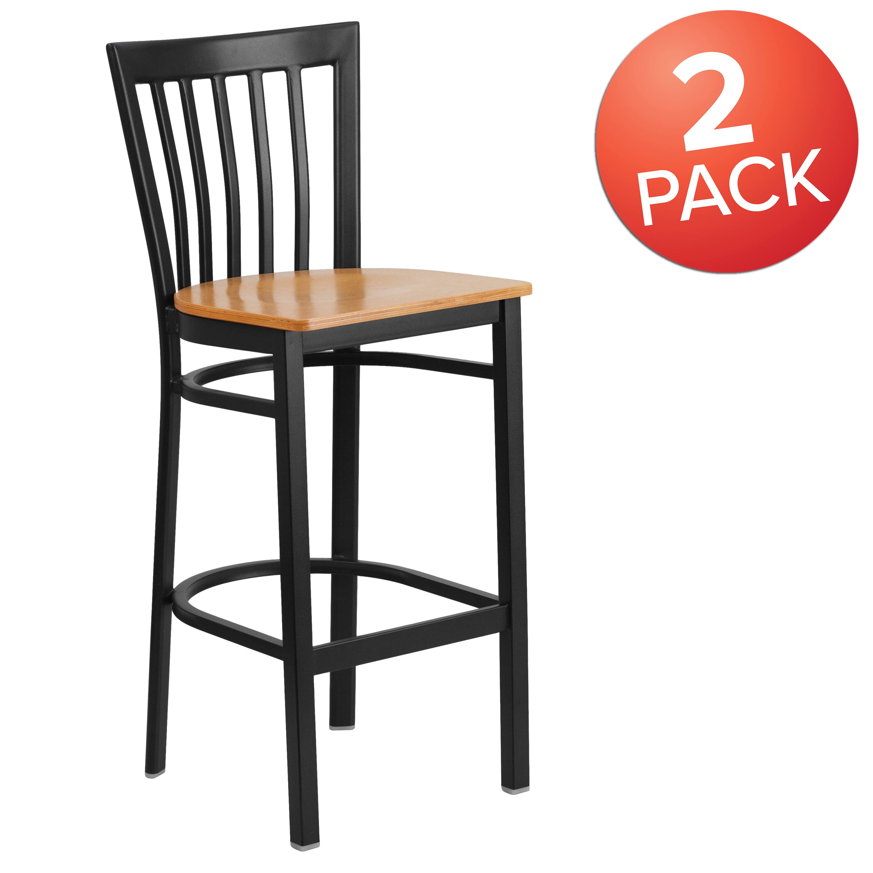 Emma + Oliver 2 Pack School House Back Metal Restaurant Barstool ...