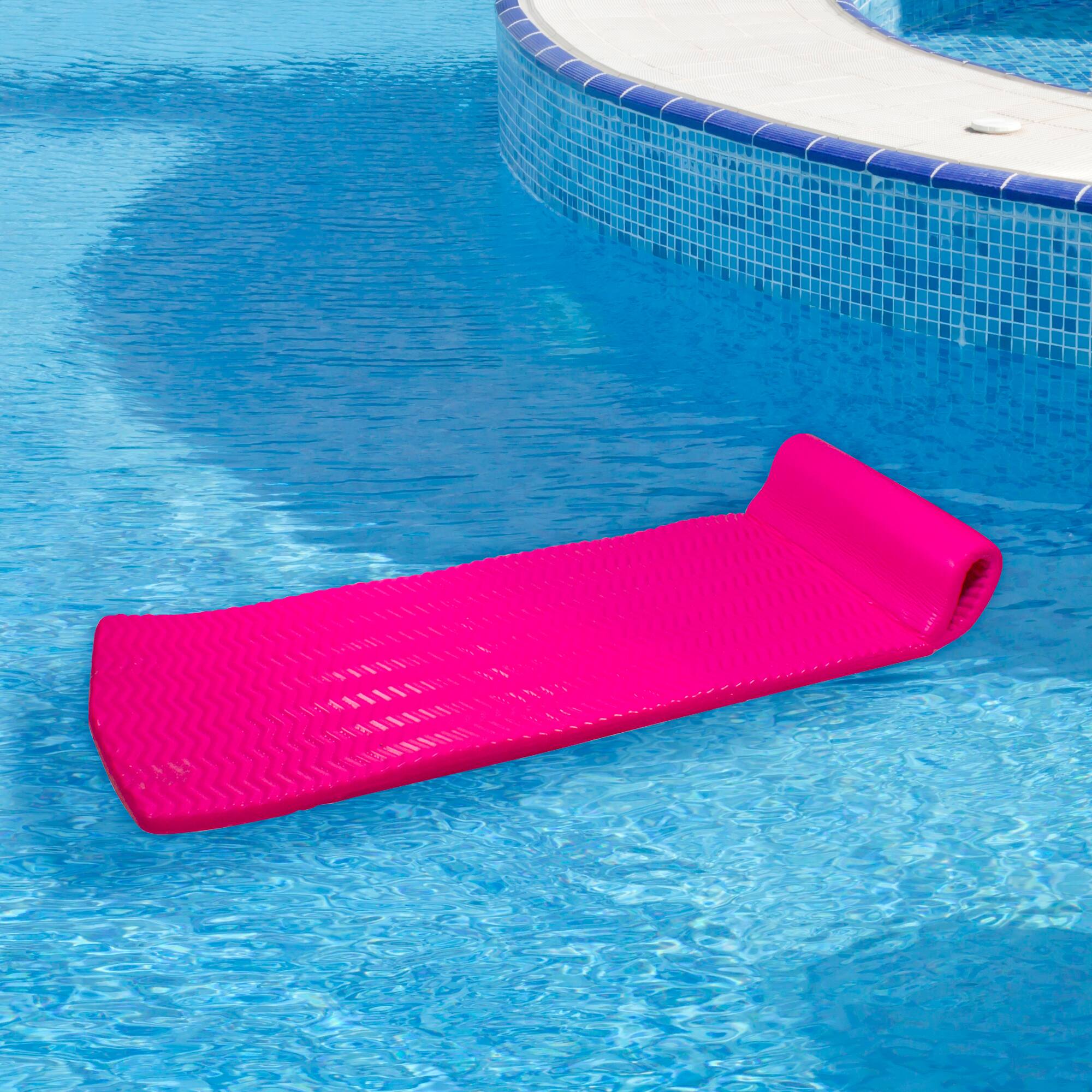 Northlight - 74" Floating Foam Swimming Pool Mattress Lounger with Head ...