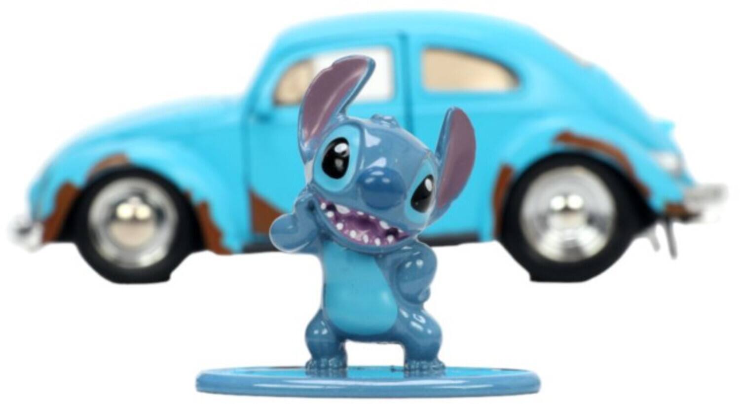 Jada Toys 1:32 Disney Stitch Hollywood Rides 1959 Blue Punch Buggy with ...