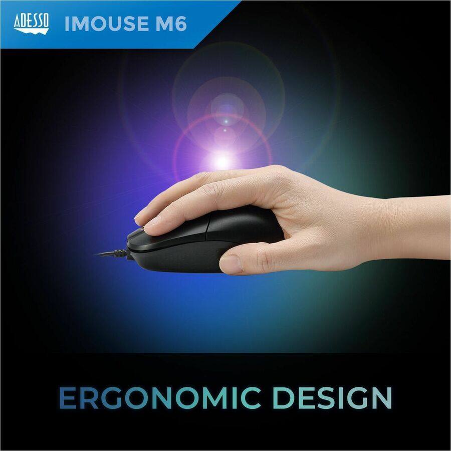 Adesso iMouse M6 TAA Optical Scroll Mouse (TAA Compliant) Full size ...