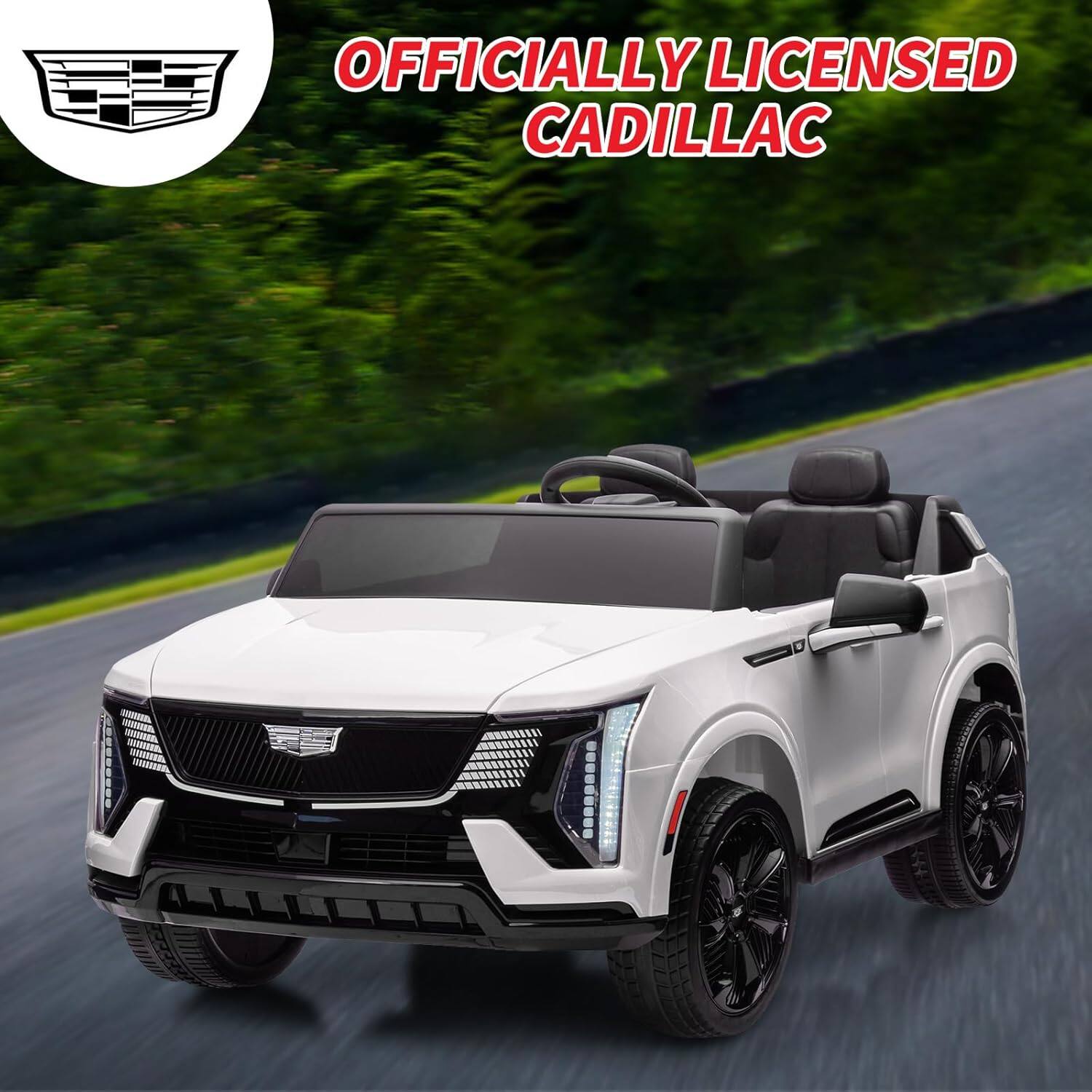 Qeetex 24V 2 Seater Kids Ride On Car Licensed Cadillac Electric Car Toy ...