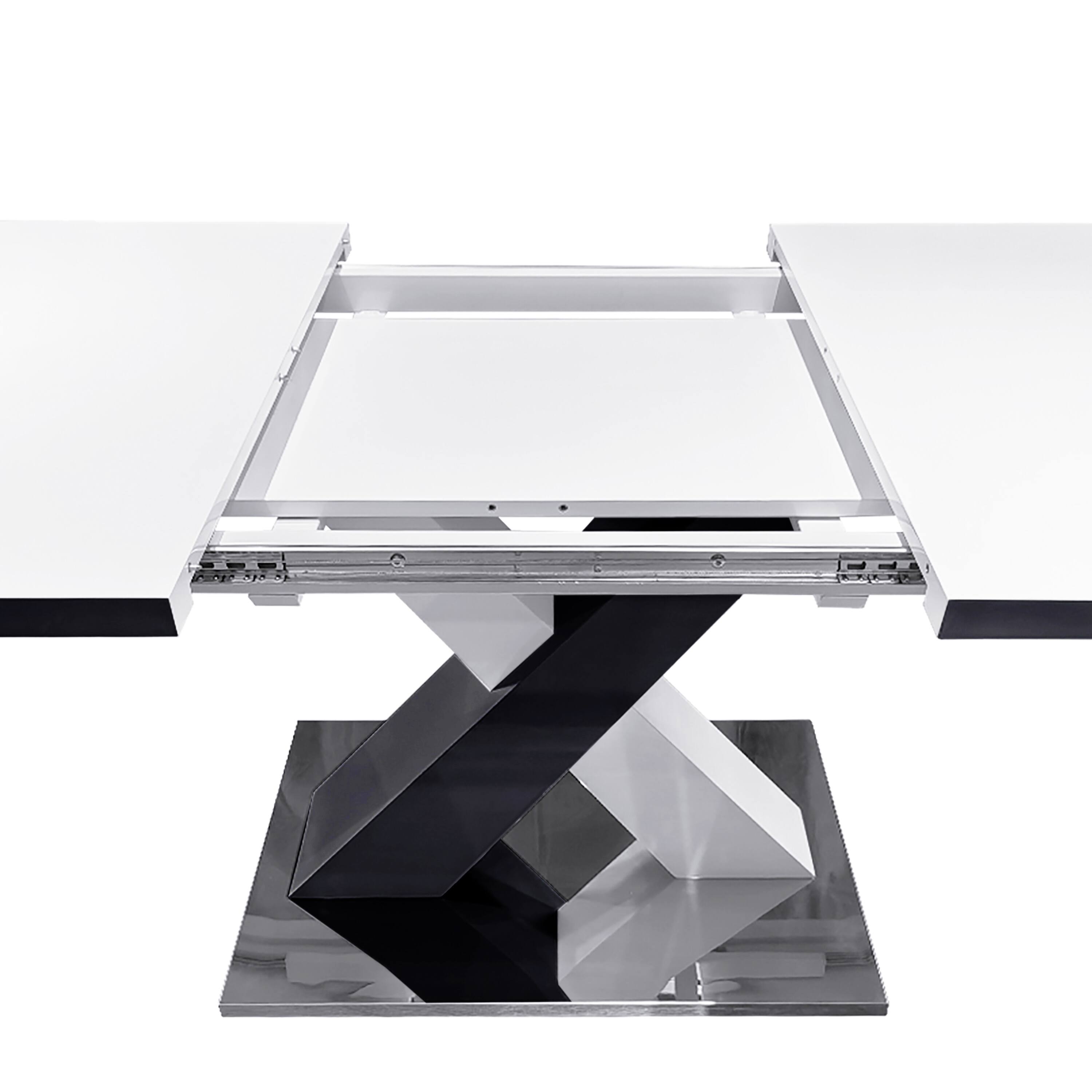 Tiramisubest Modern Square Dining Table, Stretchable, White Table Top ...