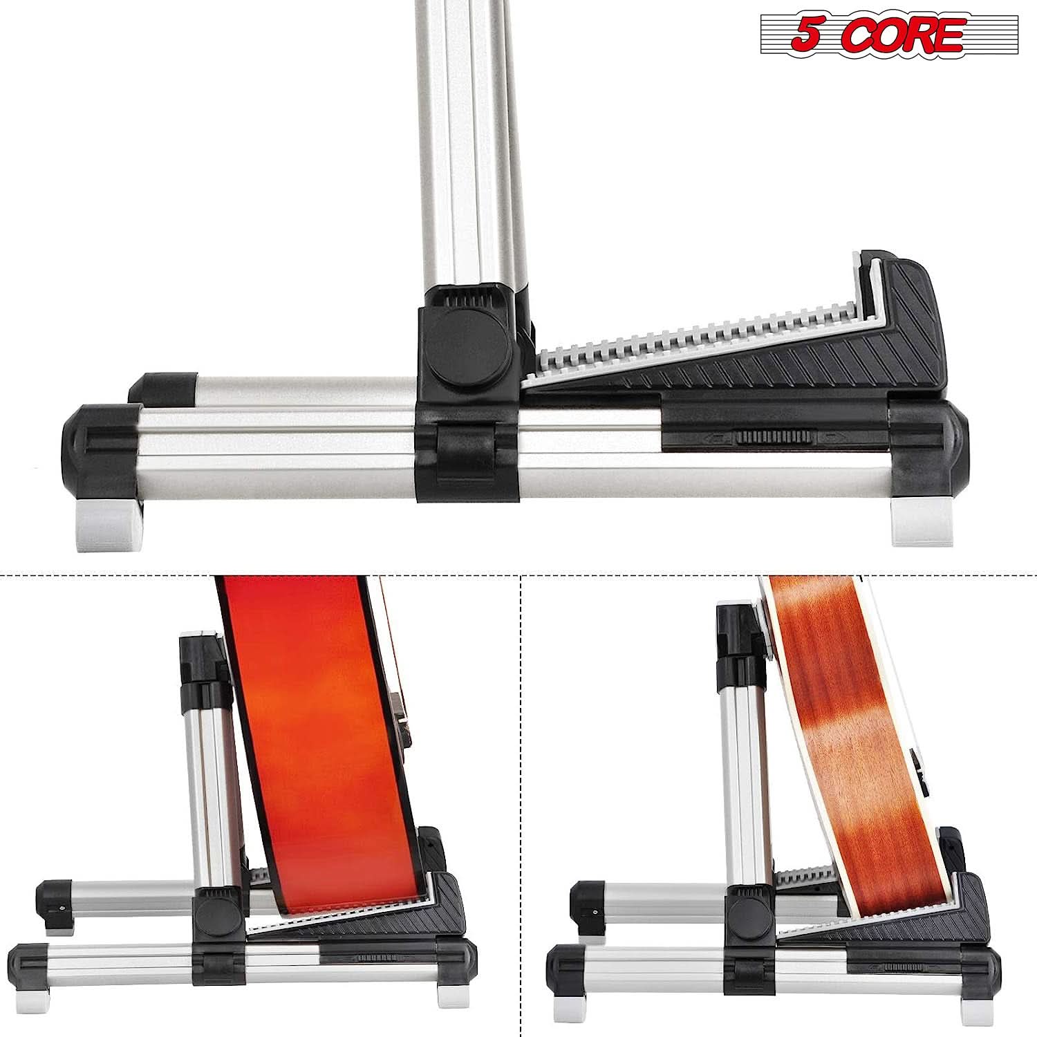 5 CORE Guitar Stand Adjustable A Frame Shape w Rubber Pad Arms Supports ...