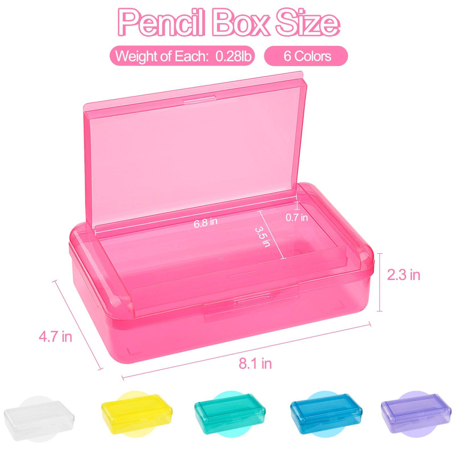 Dapper Styles Pencil Box Capacity Boxes 2 Compartments Hard Case With Lid Plastic Storage ...