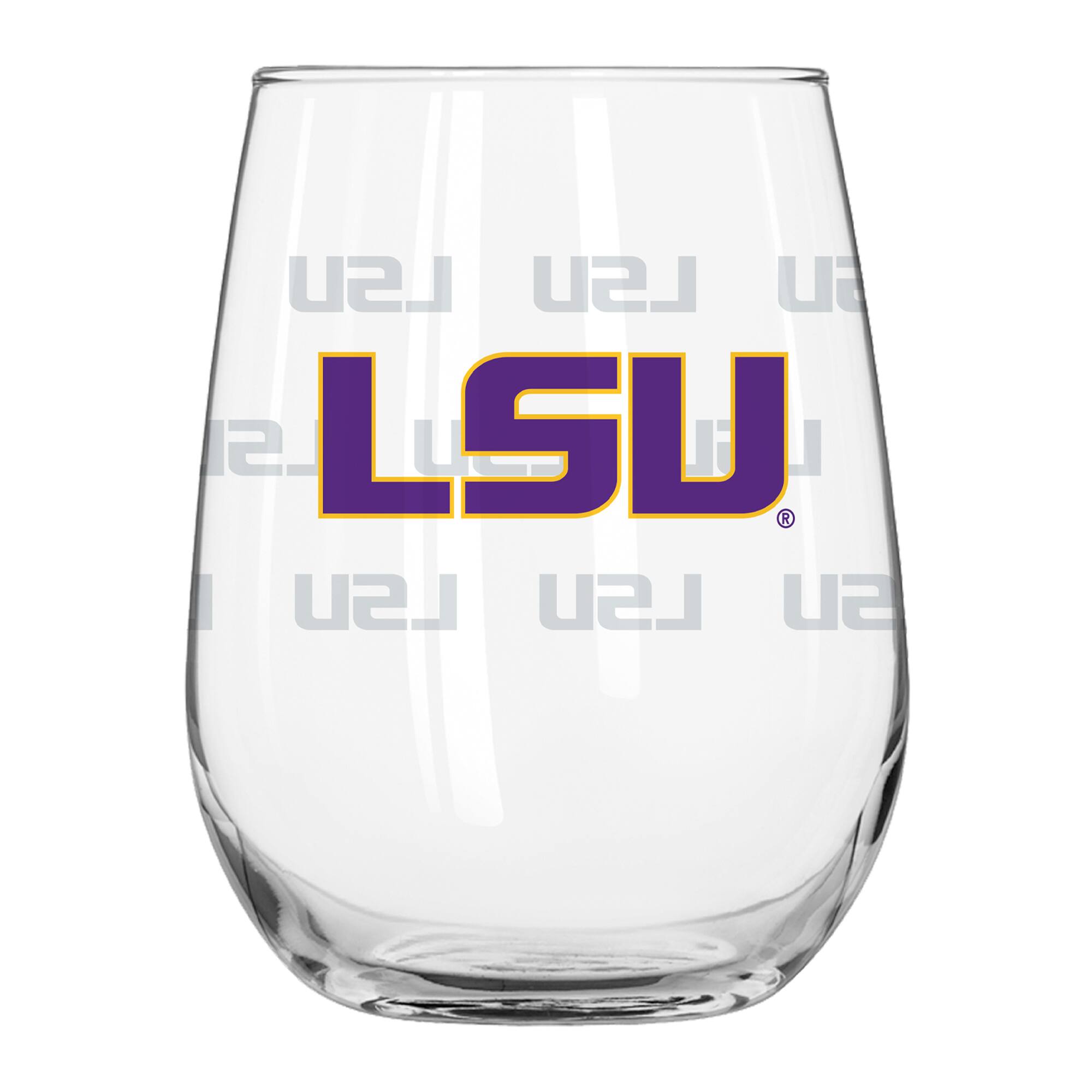 Logo Brands LSU Tigers 16oz. Satin Etched Logo Curved Beverage Glass ...