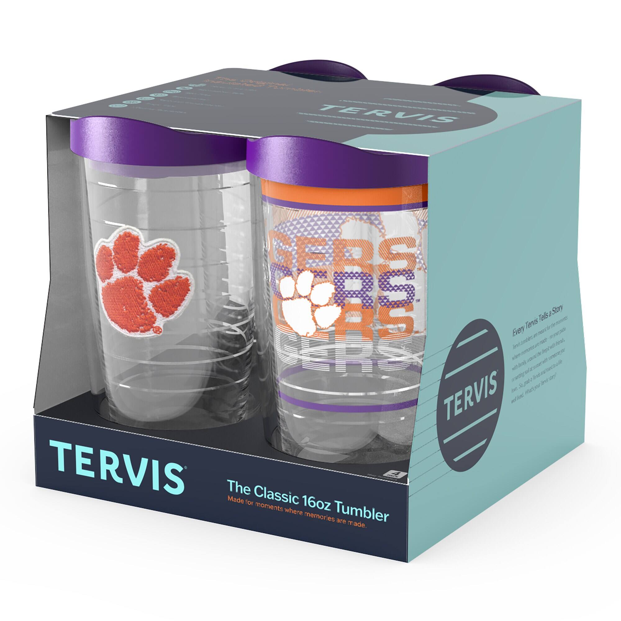 Tervis Clemson Tigers Four Pack 16oz. Classic Tumbler Set Multicolor ...