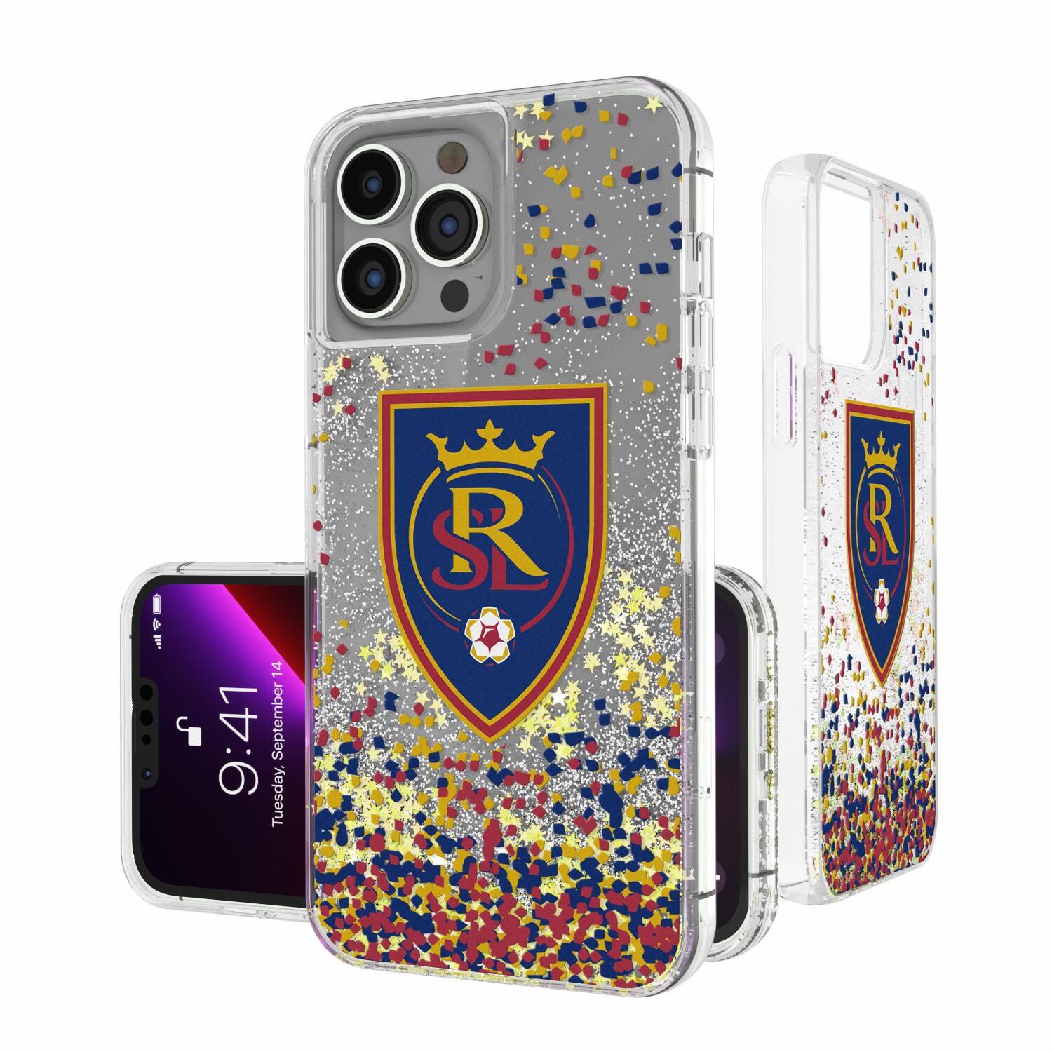 Keyscaper MLS Real Salt Lake iPhone Confetti Glitter Design Case 14 Pro ...